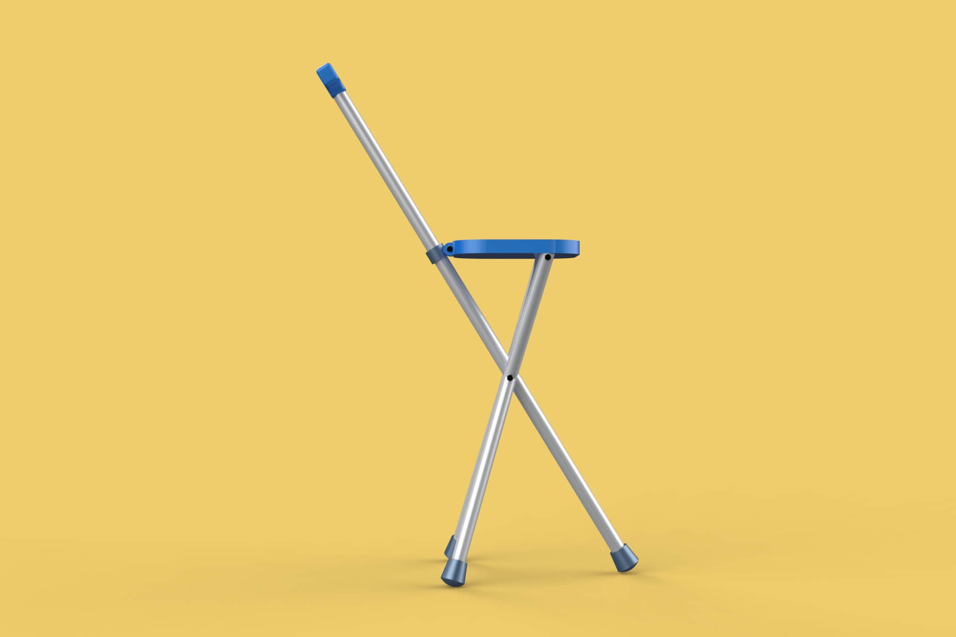 Portable Cane Stick Chair Walker Seat Stool Pole Crutch Fold - 3D Model ...