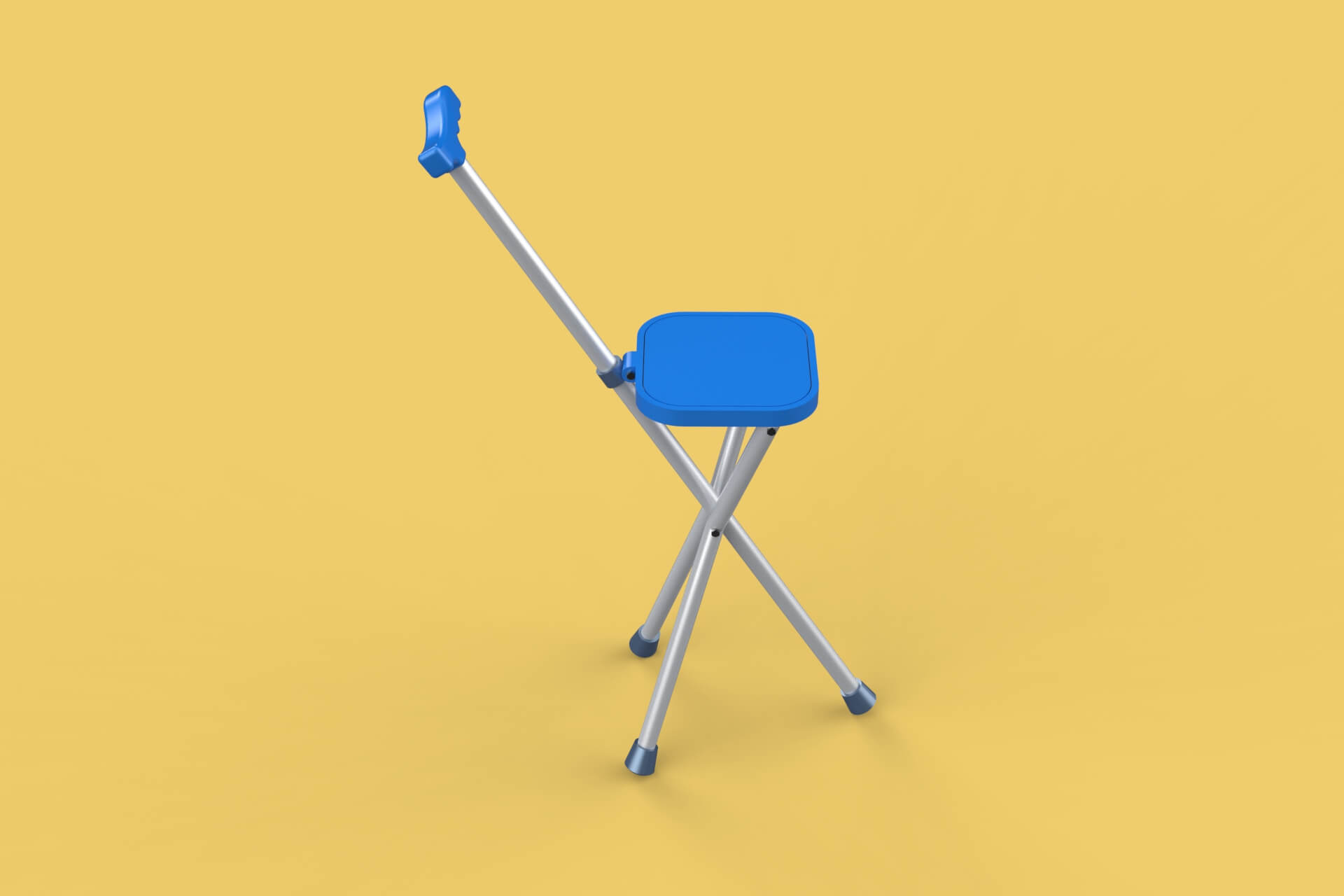 Portable Cane Stick Chair Walker Seat Stool Pole Crutch Fold - 3D Model ...