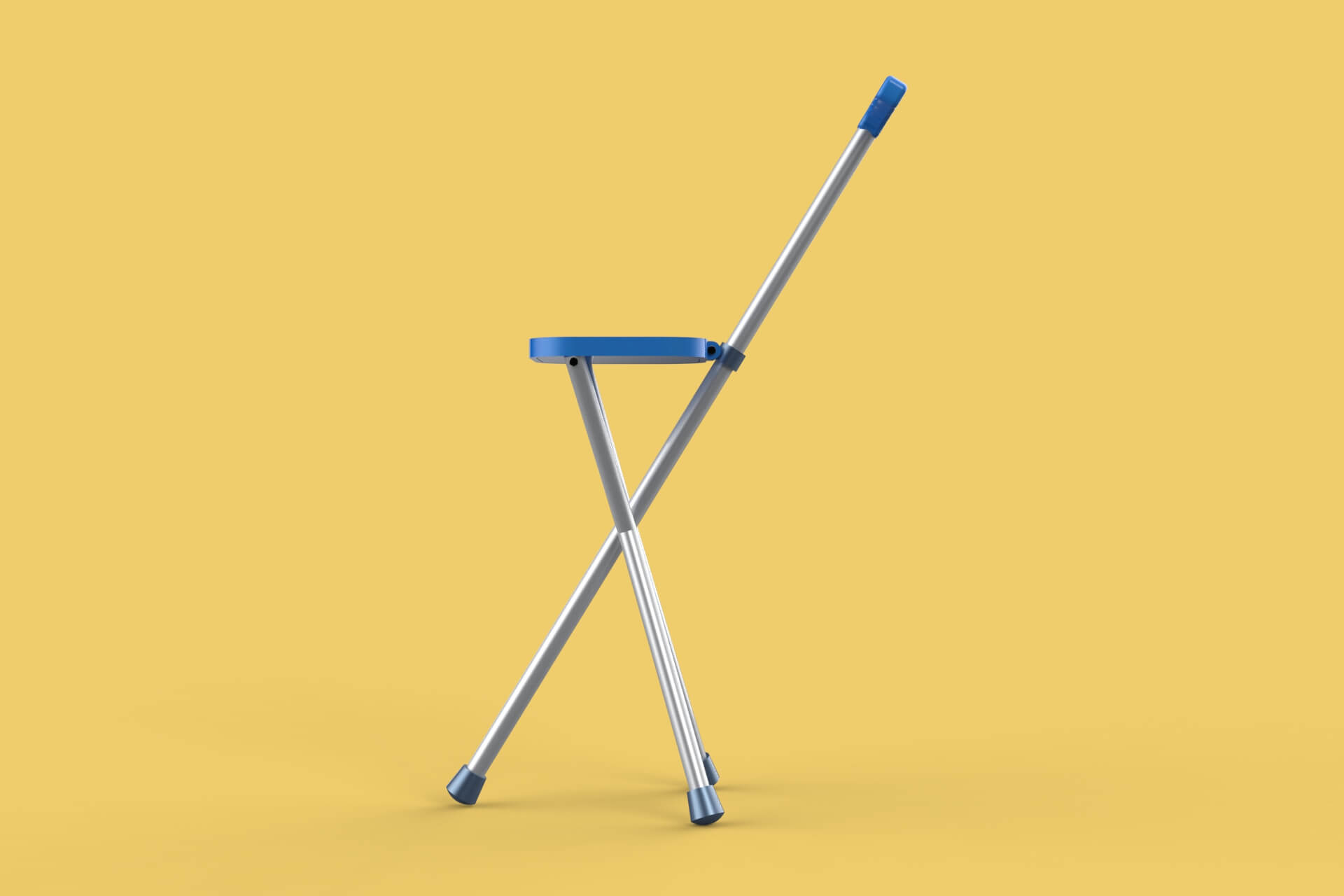 Portable Cane Stick Chair Walker Seat Stool Pole Crutch Fold - 3D Model ...
