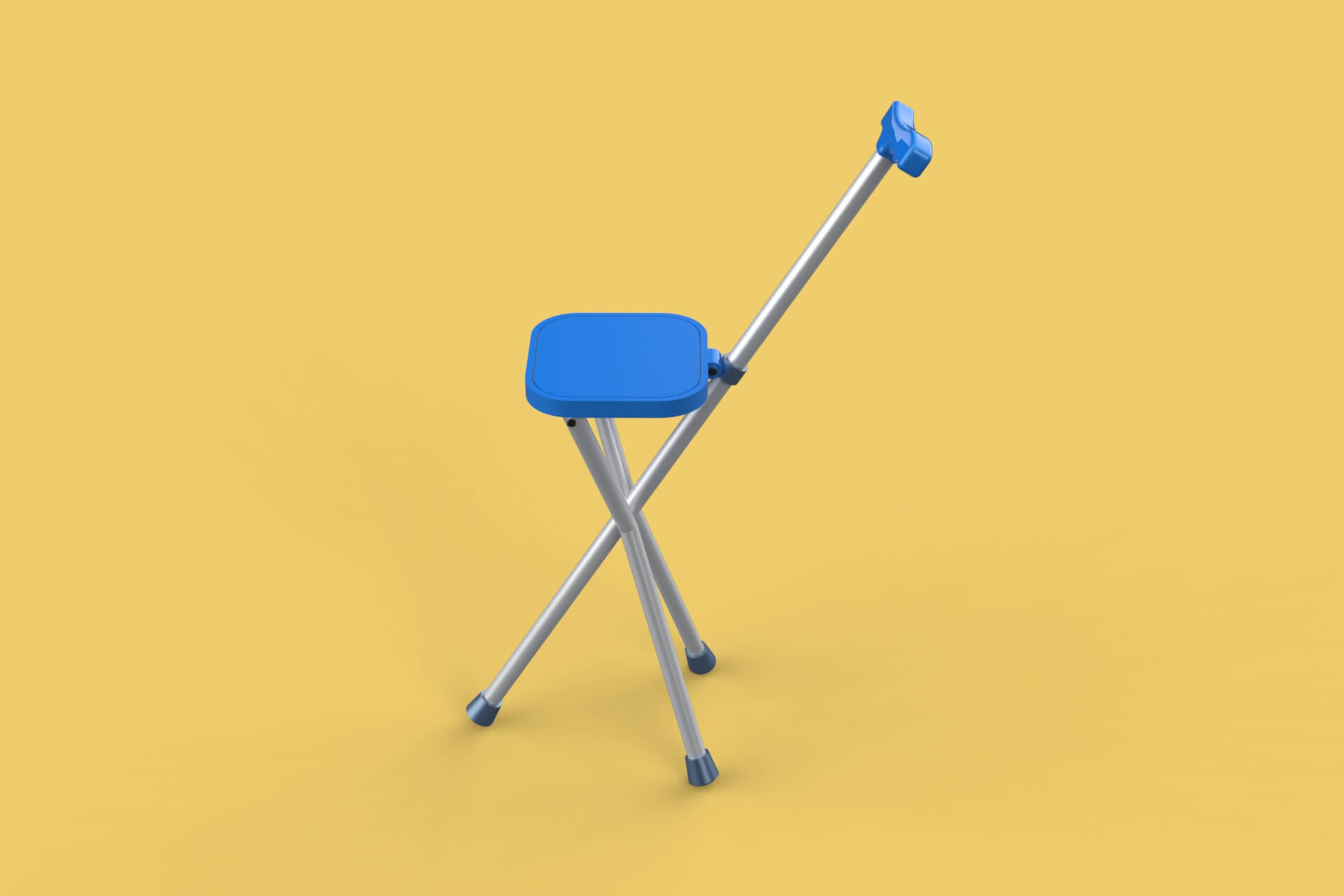 Portable Cane Stick Chair Walker Seat Stool Pole Crutch Fold - 3D Model ...