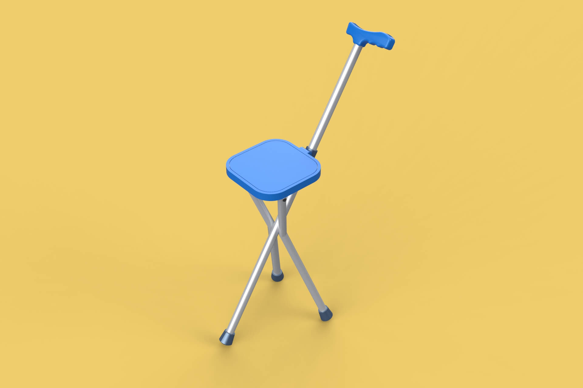 Portable Cane Stick Chair Walker Seat Stool Pole Crutch Fold - 3D Model ...