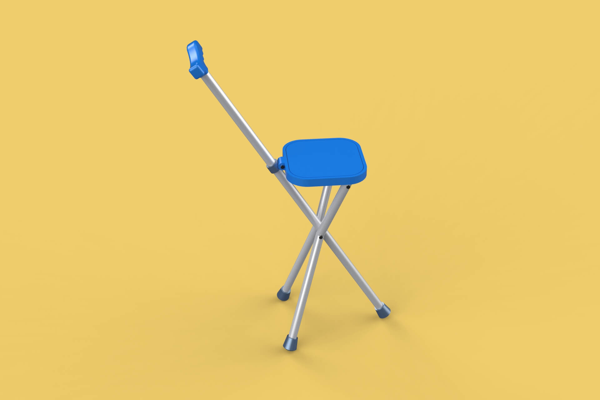 Portable Cane Stick Chair Walker Seat Stool Pole Crutch Fold - 3D Model ...