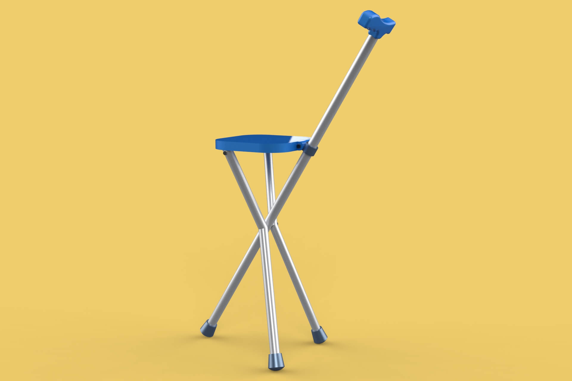 Portable Cane Stick Chair Walker Seat Stool Pole Crutch Fold - 3D Model ...