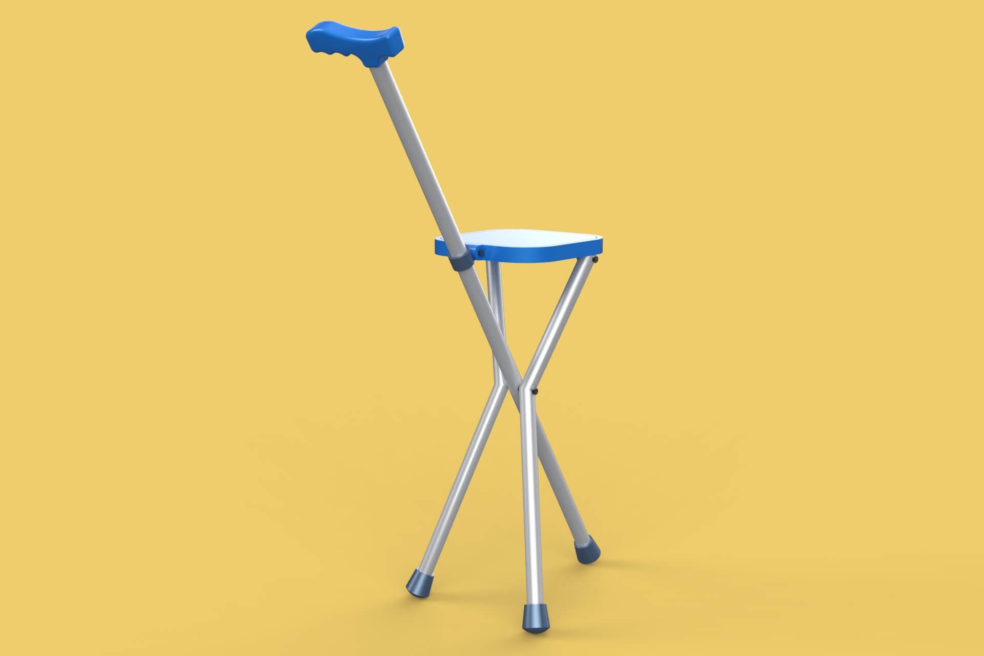 Portable Cane Stick Chair Walker Seat Stool Pole Crutch Fold - 3D Model ...