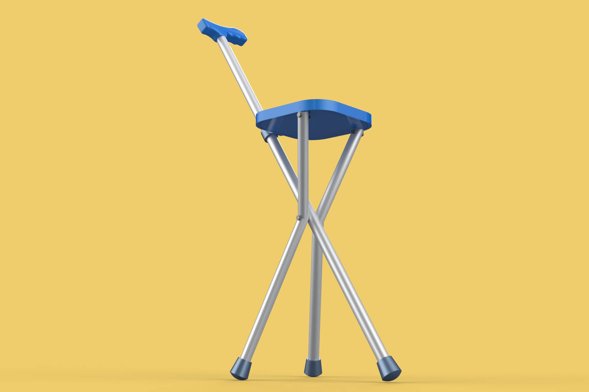 Portable Cane Stick Chair Walker Seat Stool Pole Crutch Fold - 3D Model ...