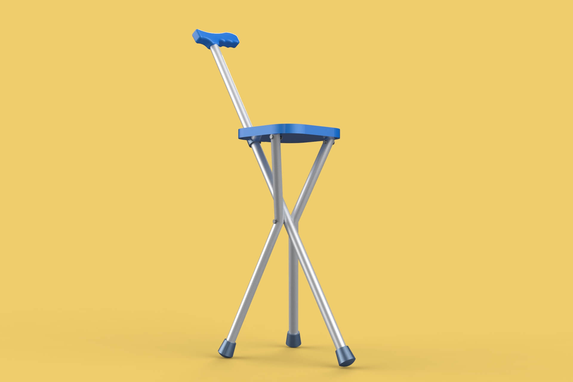 Portable Cane Stick Chair Walker Seat Stool Pole Crutch Fold - 3D Model ...