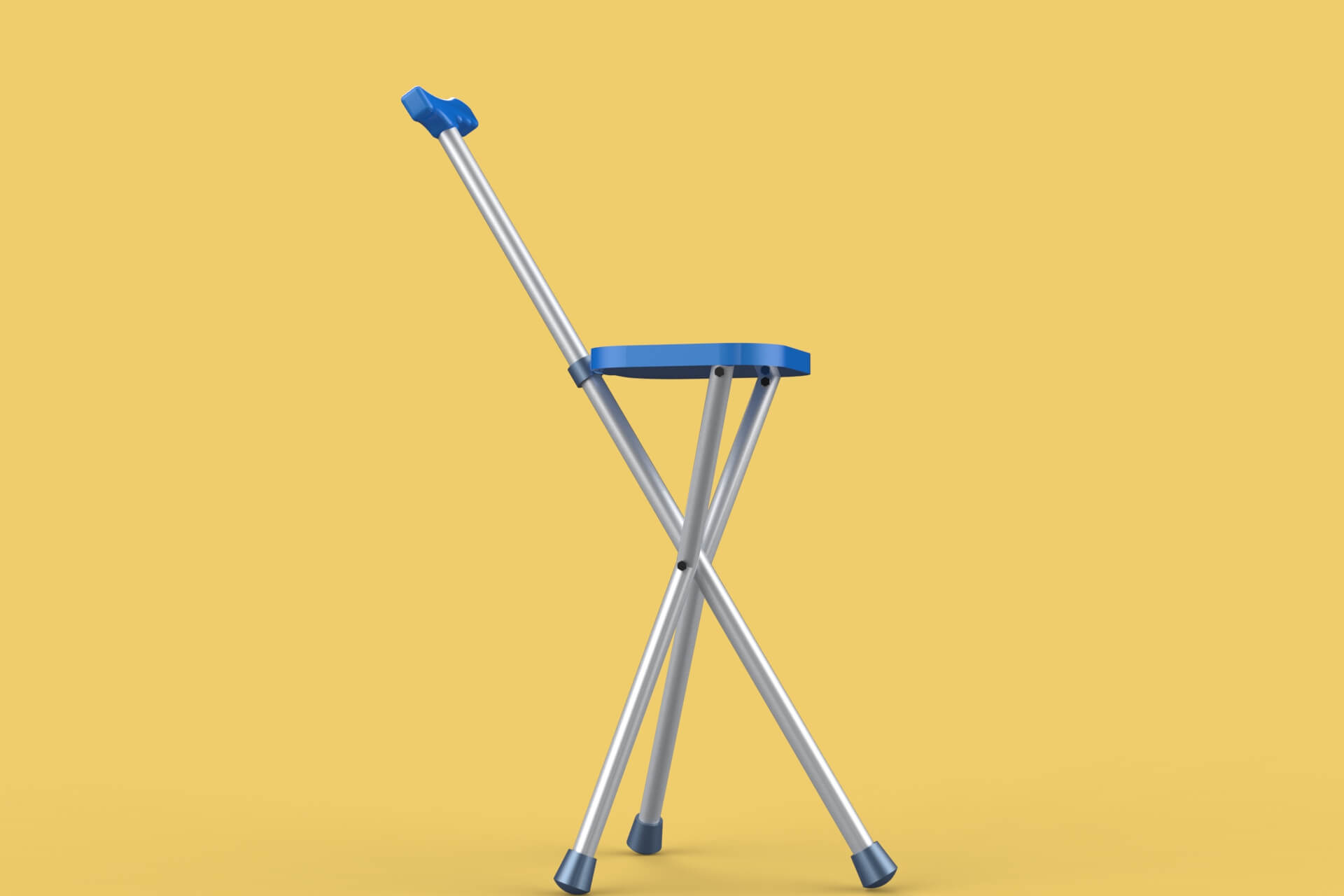 Portable Cane Stick Chair Walker Seat Stool Pole Crutch Fold - 3D Model ...