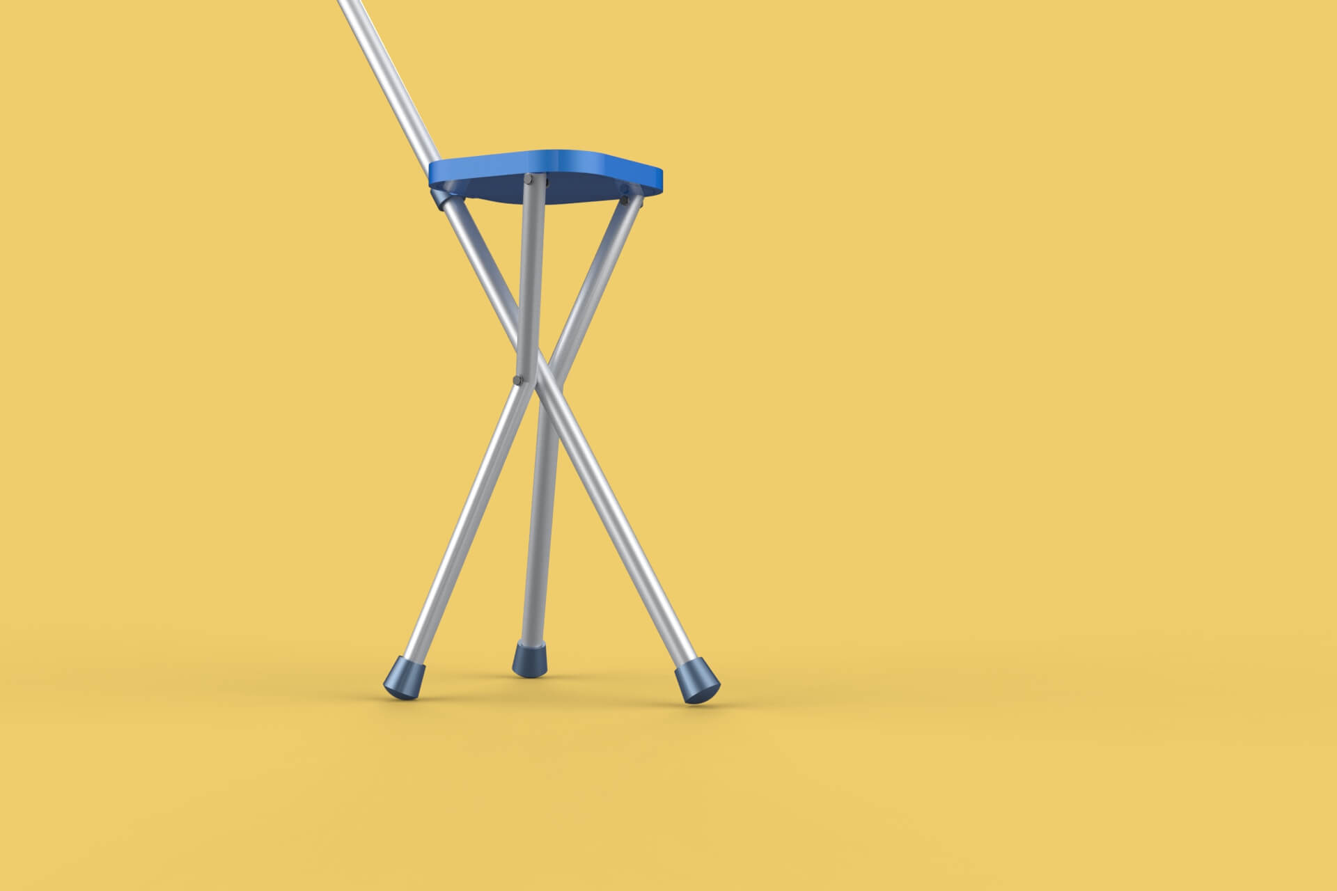 Portable Cane Stick Chair Walker Seat Stool Pole Crutch Fold - 3D Model ...