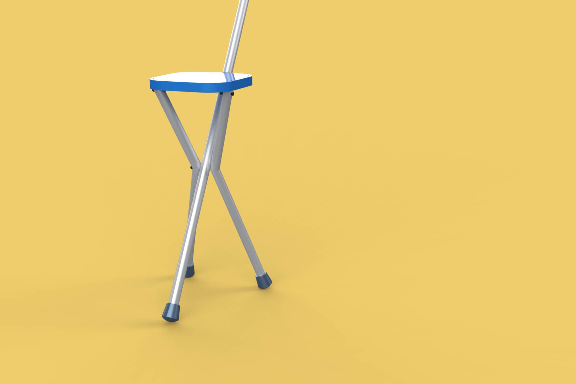 Portable Cane Stick Chair Walker Seat Stool Pole Crutch Fold - 3D Model ...