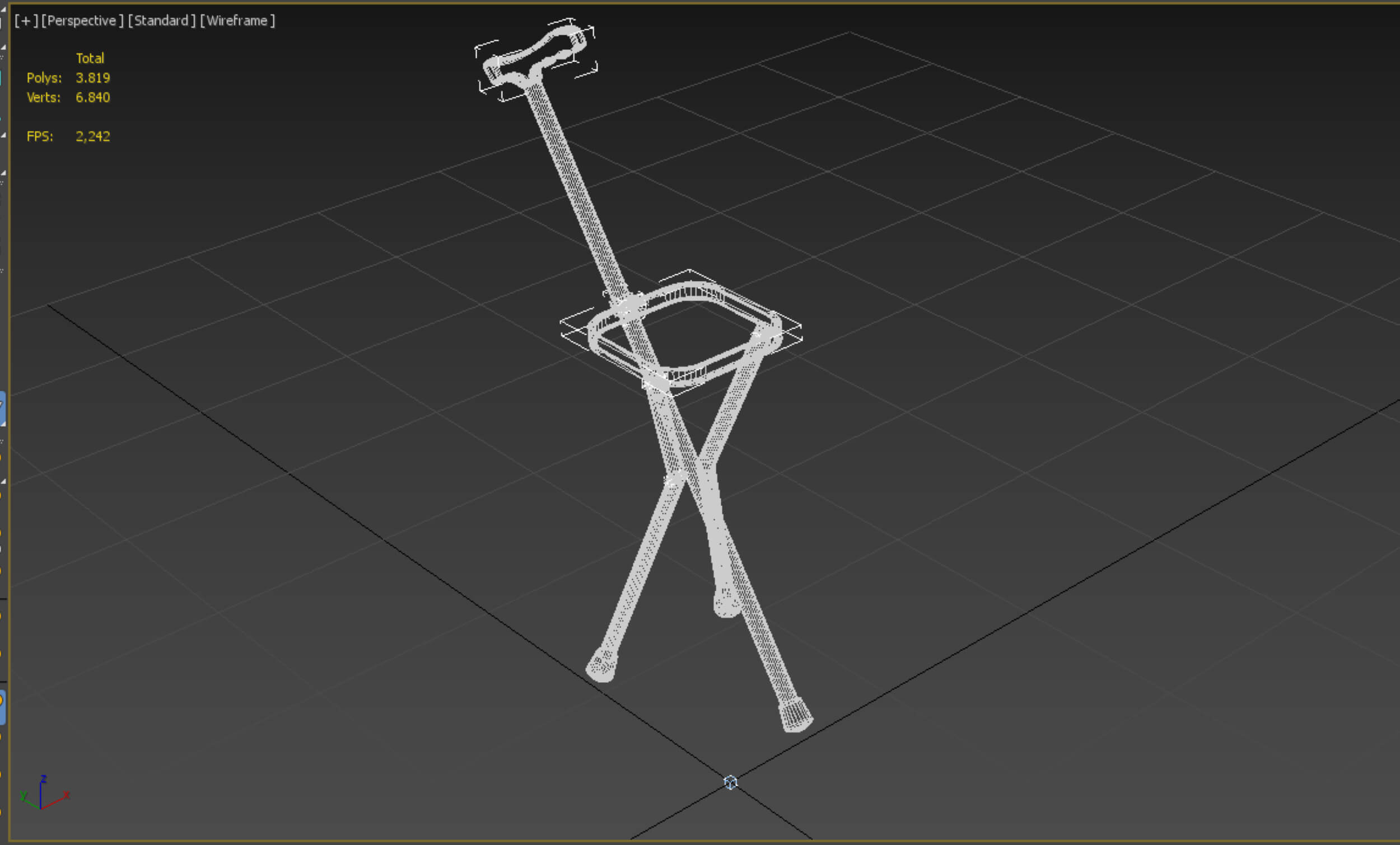 Portable Cane Stick Chair Walker Seat Stool Pole Crutch Fold - 3D Model ...