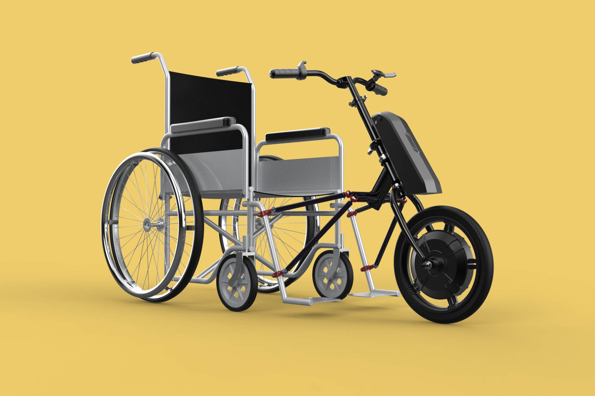 Power Assist Electric Motor Attachment Handcycle Wheelchair - 3D Model ...