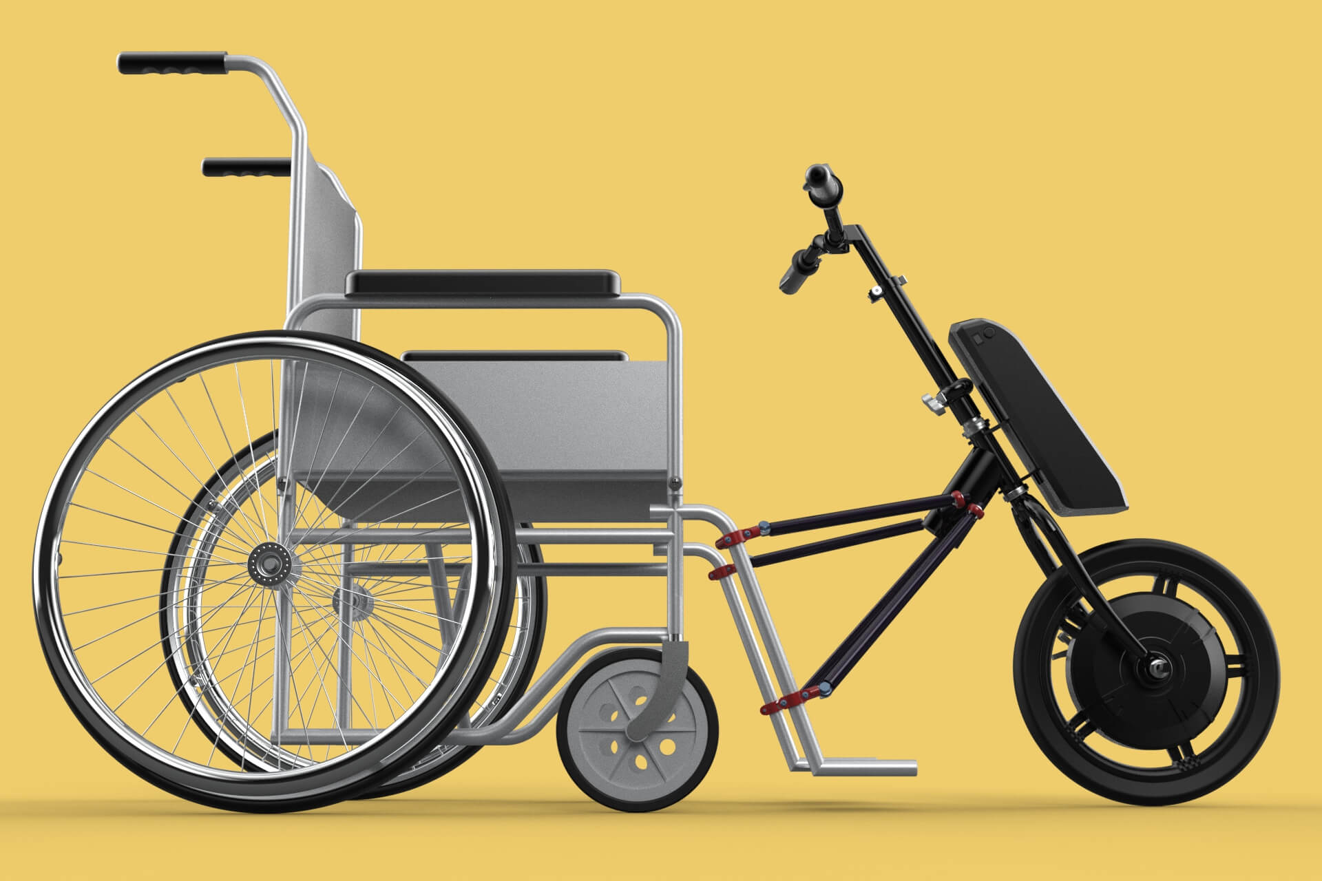 Power Assist Electric Motor Attachment Handcycle Wheelchair - 3D Model ...