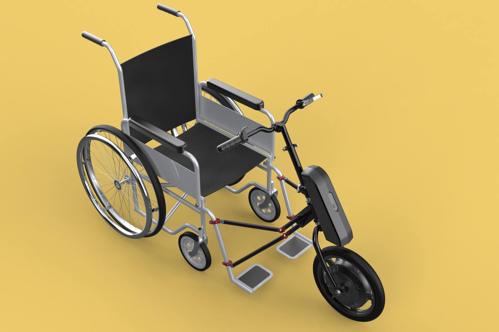 Power Assist Electric Motor Attachment Handcycle Wheelchair - 3D Model ...