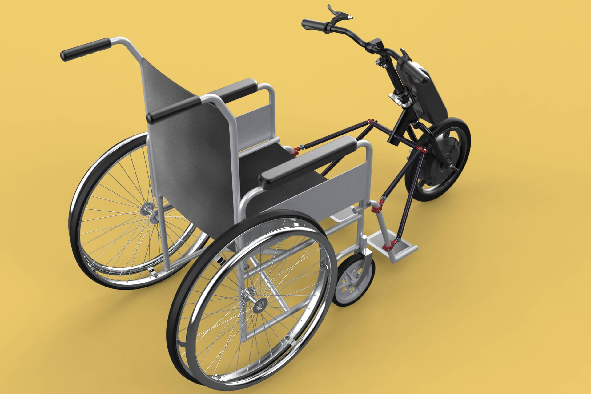 Power Assist Electric Motor Attachment Handcycle Wheelchair - 3D Model ...