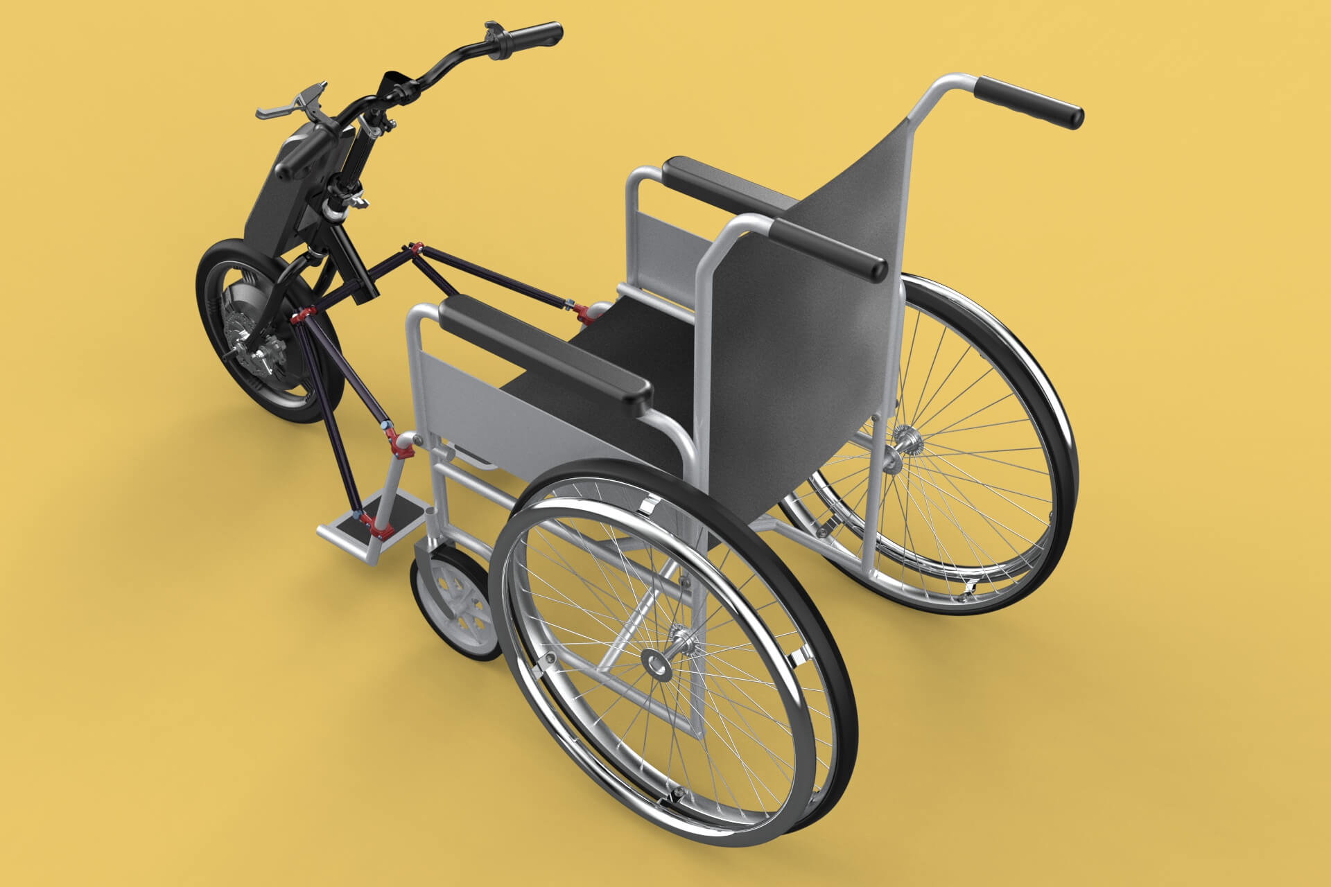 Power Assist Electric Motor Attachment Handcycle Wheelchair - 3D Model ...