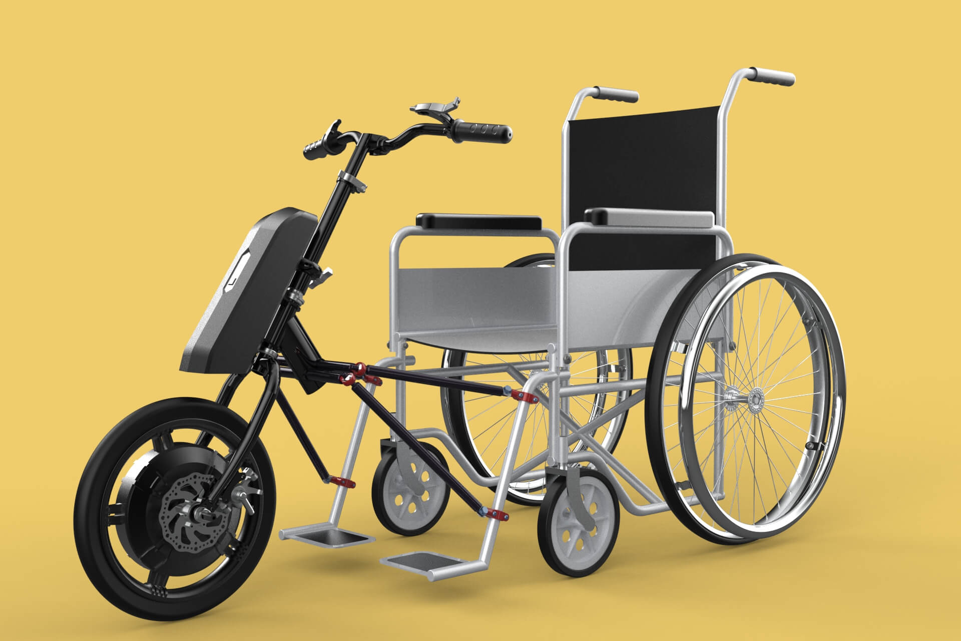 Power Assist Electric Motor Attachment Handcycle Wheelchair - 3D Model ...