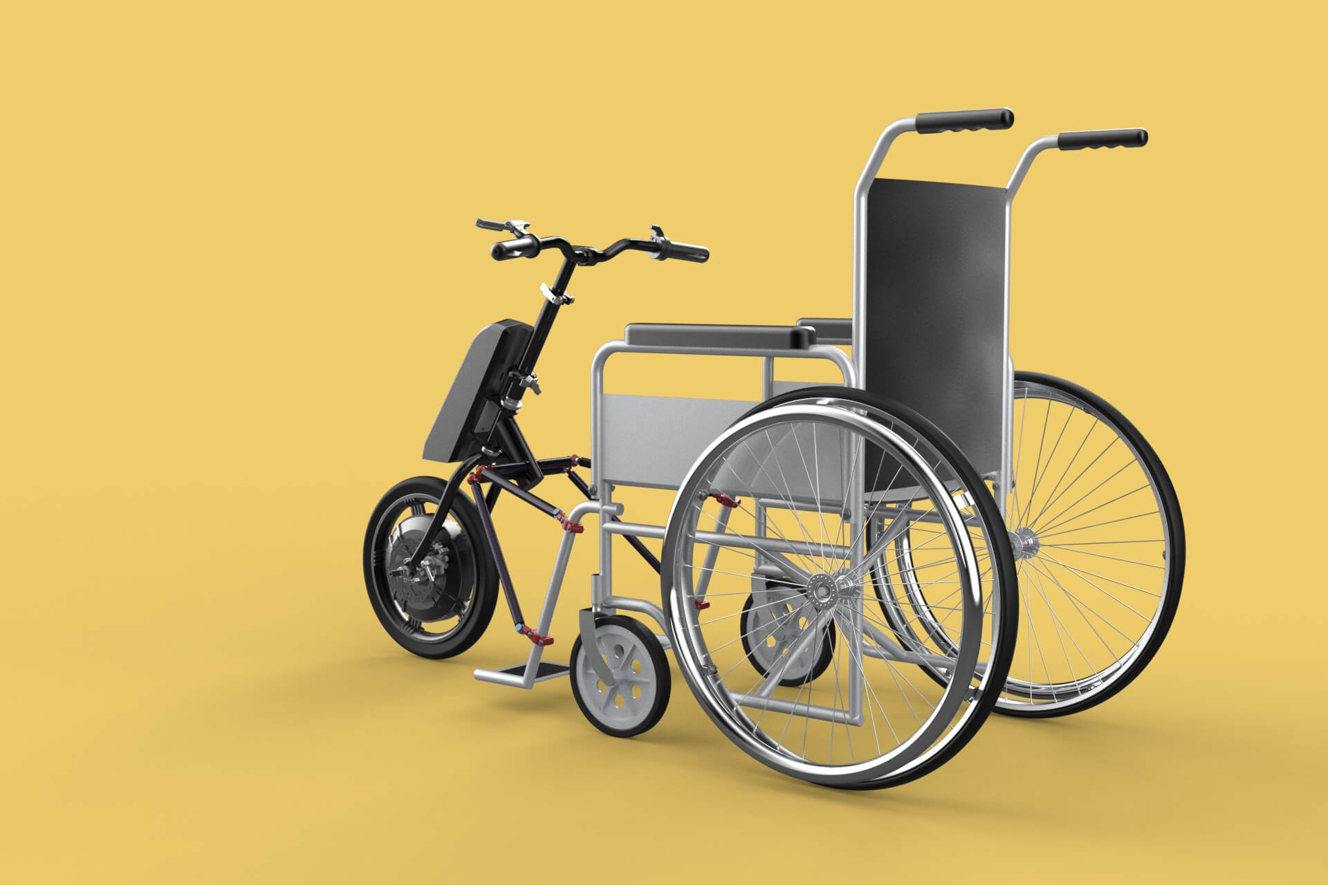 Power Assist Electric Motor Attachment Handcycle Wheelchair - 3D Model ...