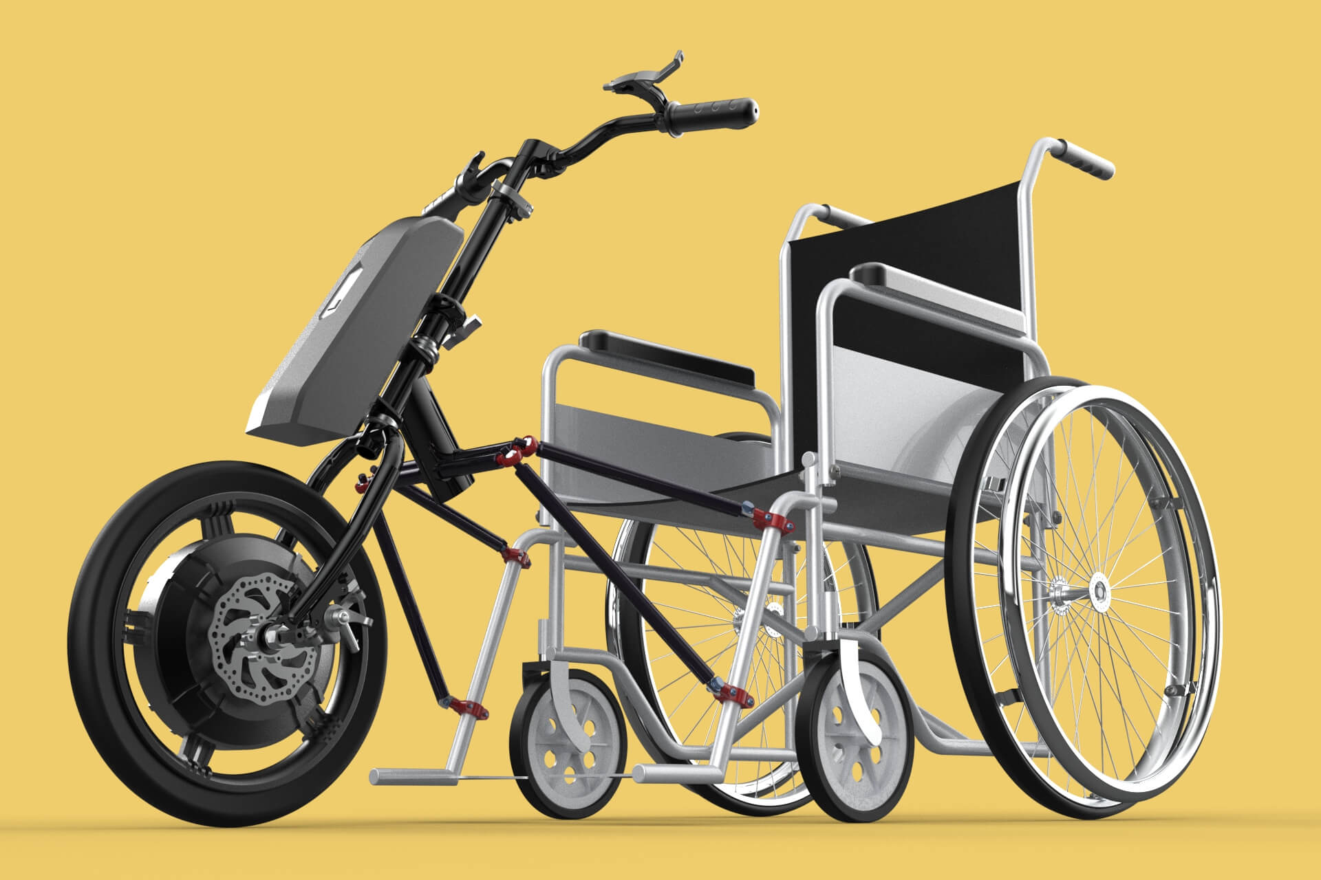 Power Assist Electric Motor Attachment Handcycle Wheelchair - 3D Model ...