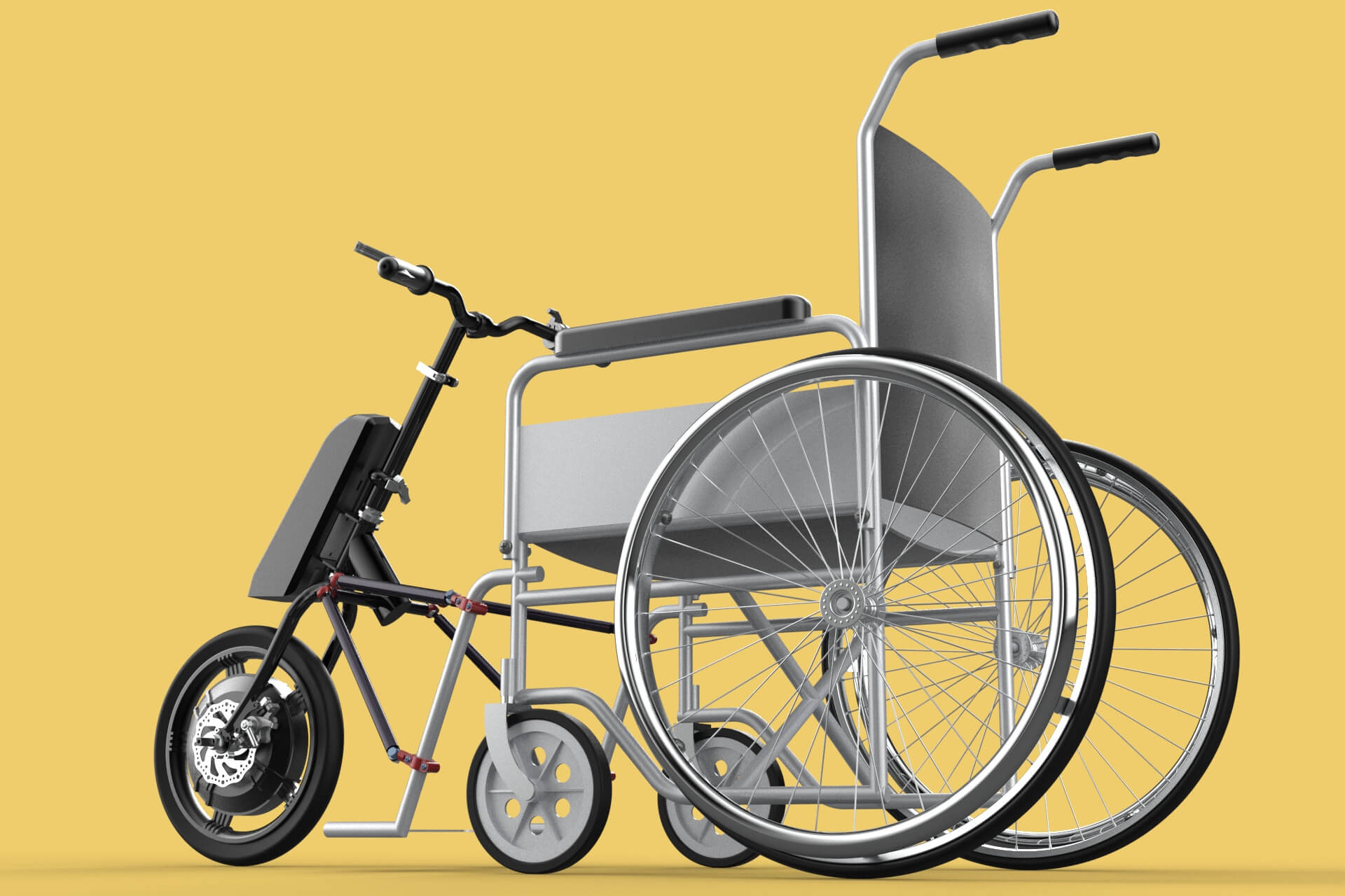 Power Assist Electric Motor Attachment Handcycle Wheelchair - 3D Model ...