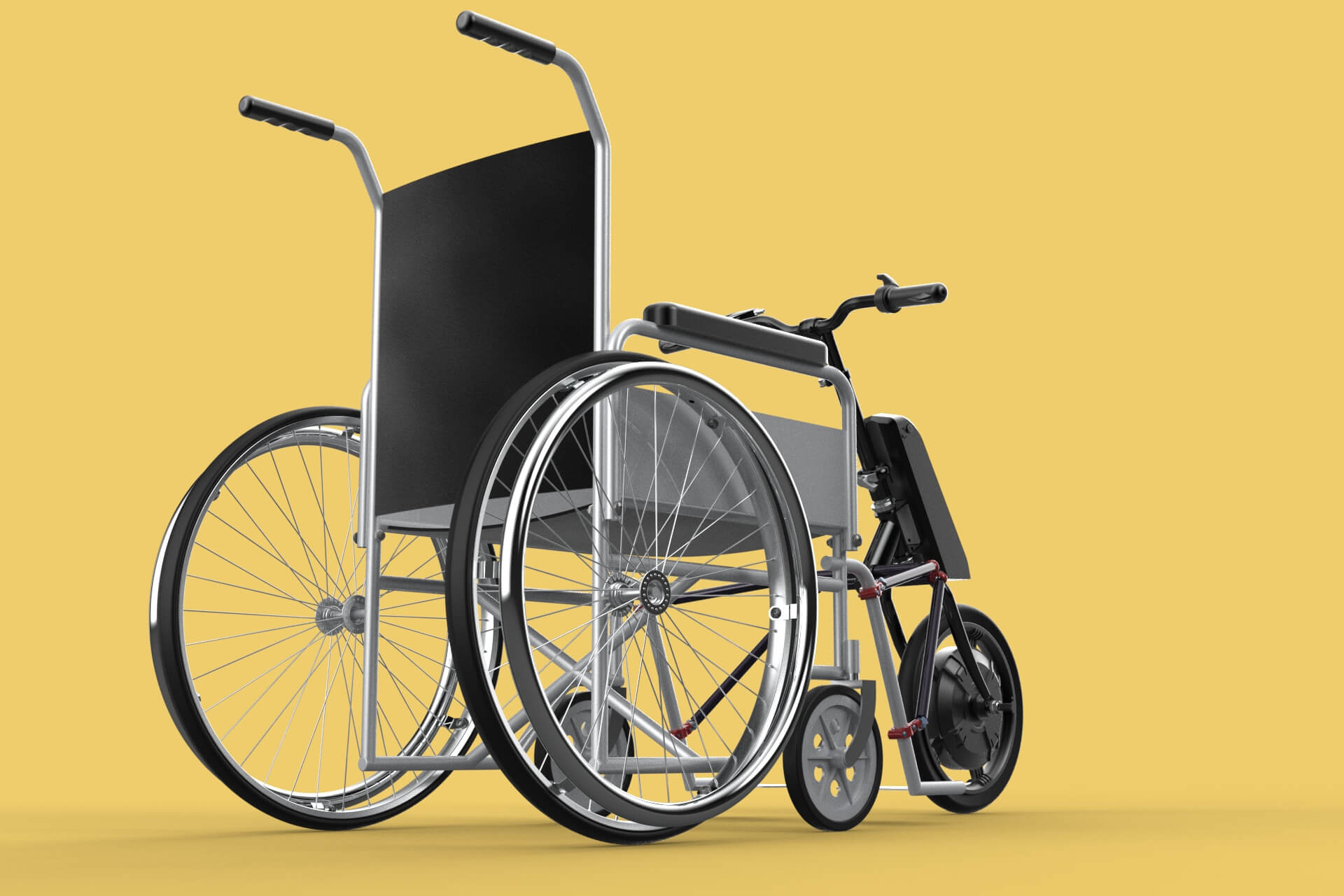 Power Assist Electric Motor Attachment Handcycle Wheelchair - 3D Model ...