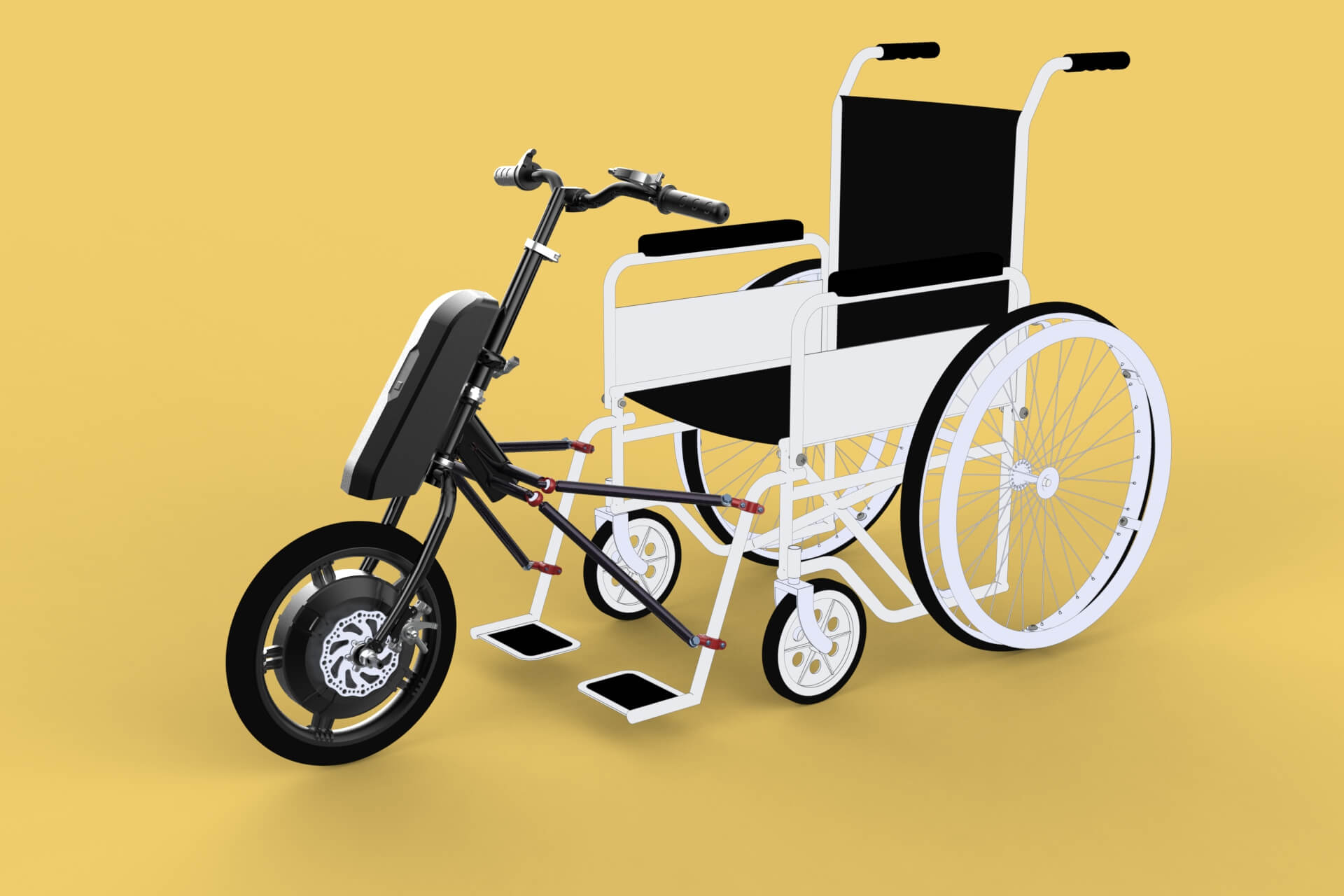 Power Assist Electric Motor Attachment Handcycle Wheelchair - 3D Model ...