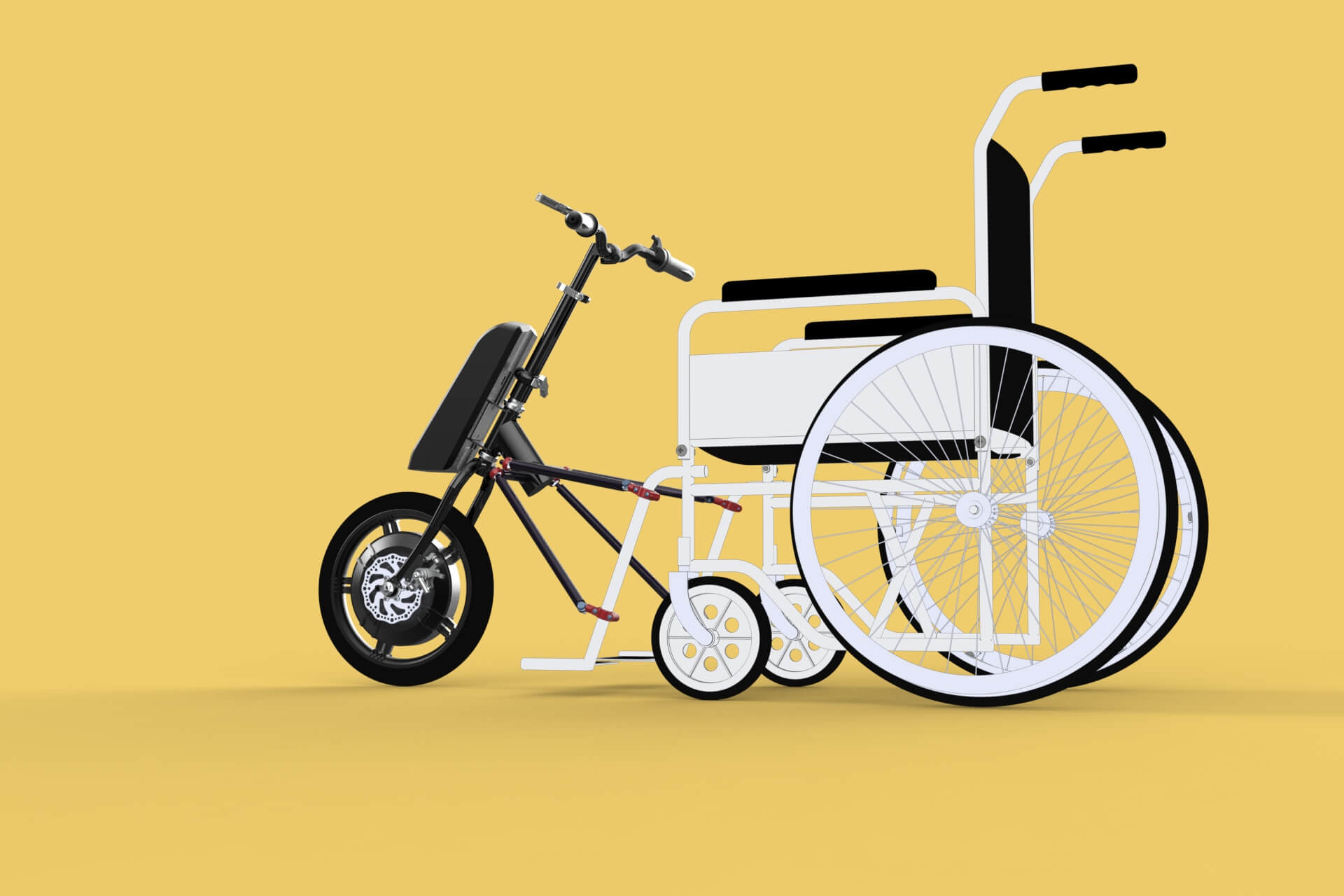 Power Assist Electric Motor Attachment Handcycle Wheelchair - 3D Model ...