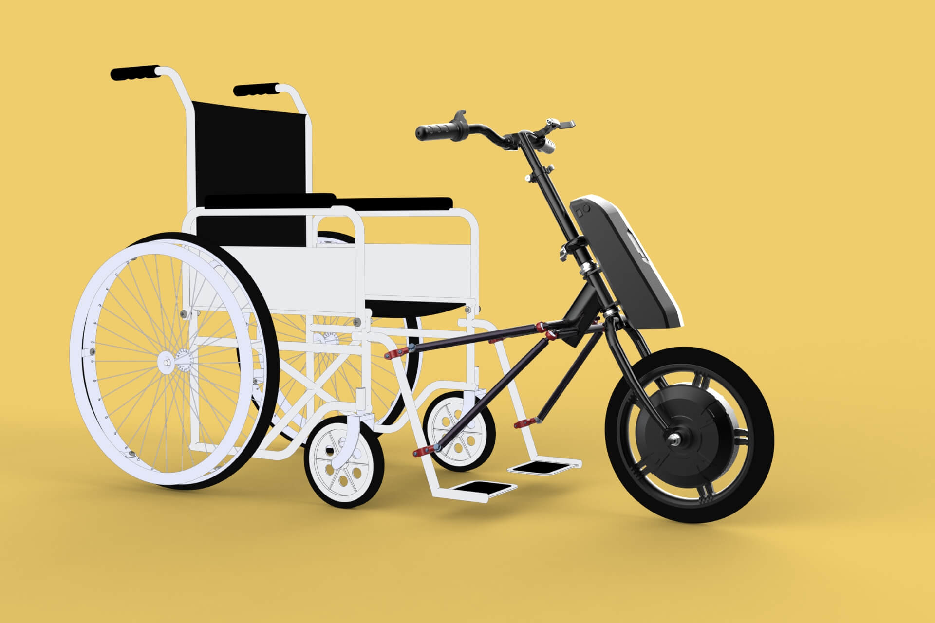 Power Assist Electric Motor Attachment Handcycle Wheelchair - 3D Model ...