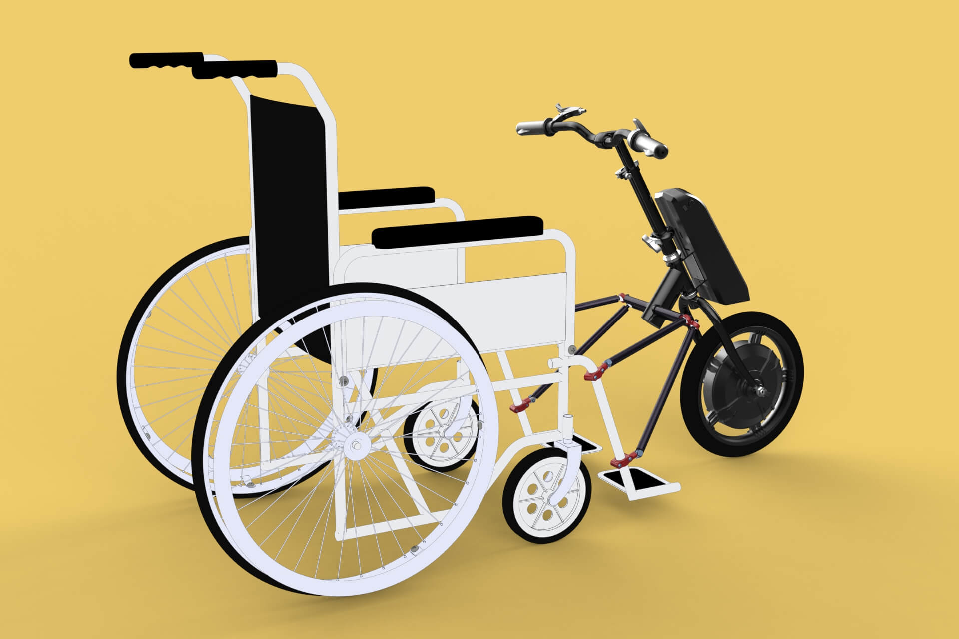 Power Assist Electric Motor Attachment Handcycle Wheelchair - 3D Model ...