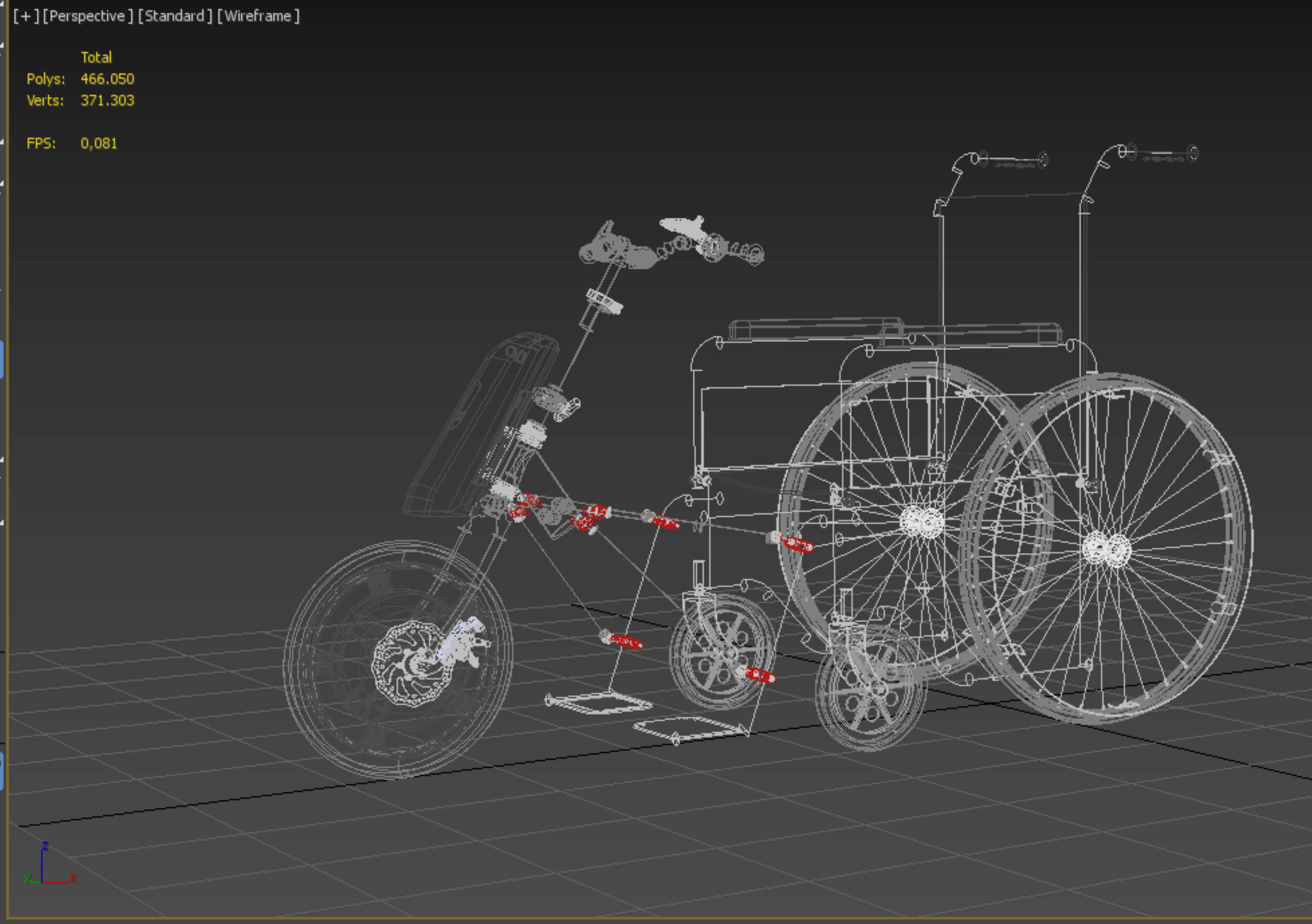 Power Assist Electric Motor Attachment Handcycle Wheelchair - 3D Model ...