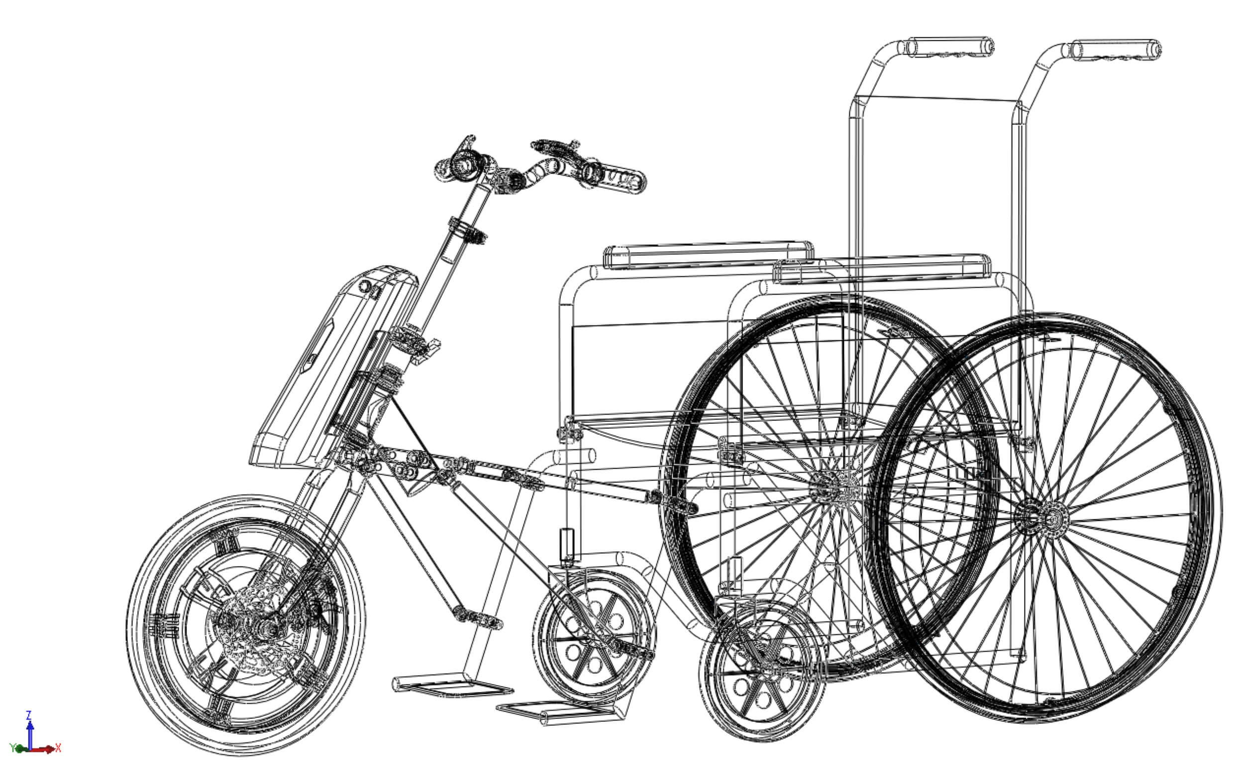 Power Assist Electric Motor Attachment Handcycle Wheelchair - 3D Model ...