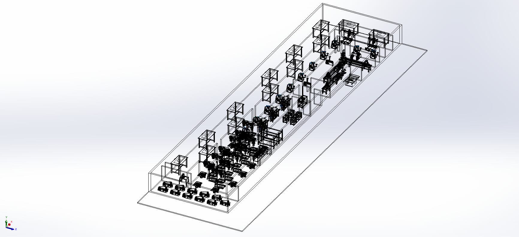 Production Line Layout Workshop Factory Floor Plan - 3D Model by surf3d