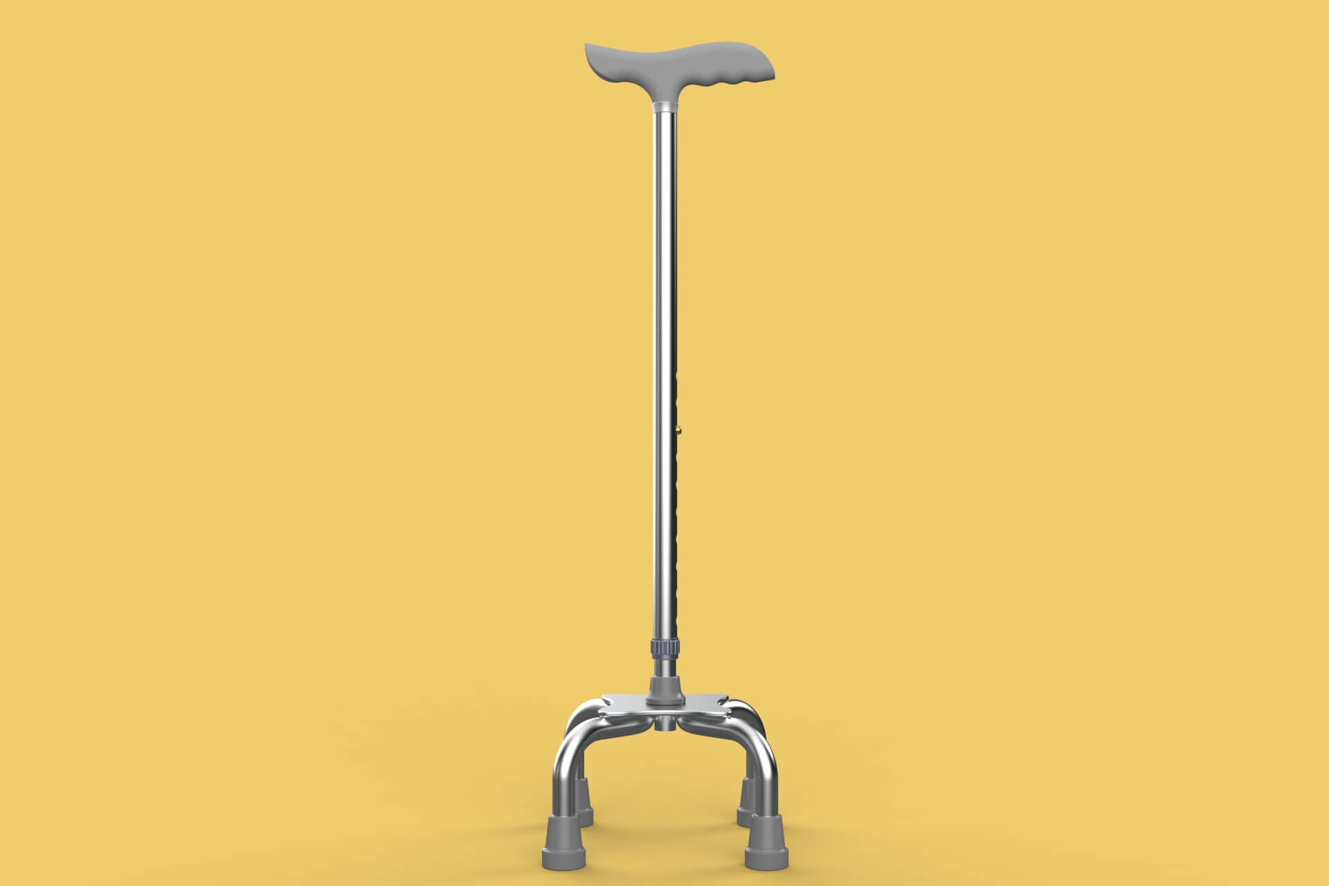 Quadripod Walking Aid Elderly Stick Cane Pole Quad Foot 4Leg - 3D Model ...