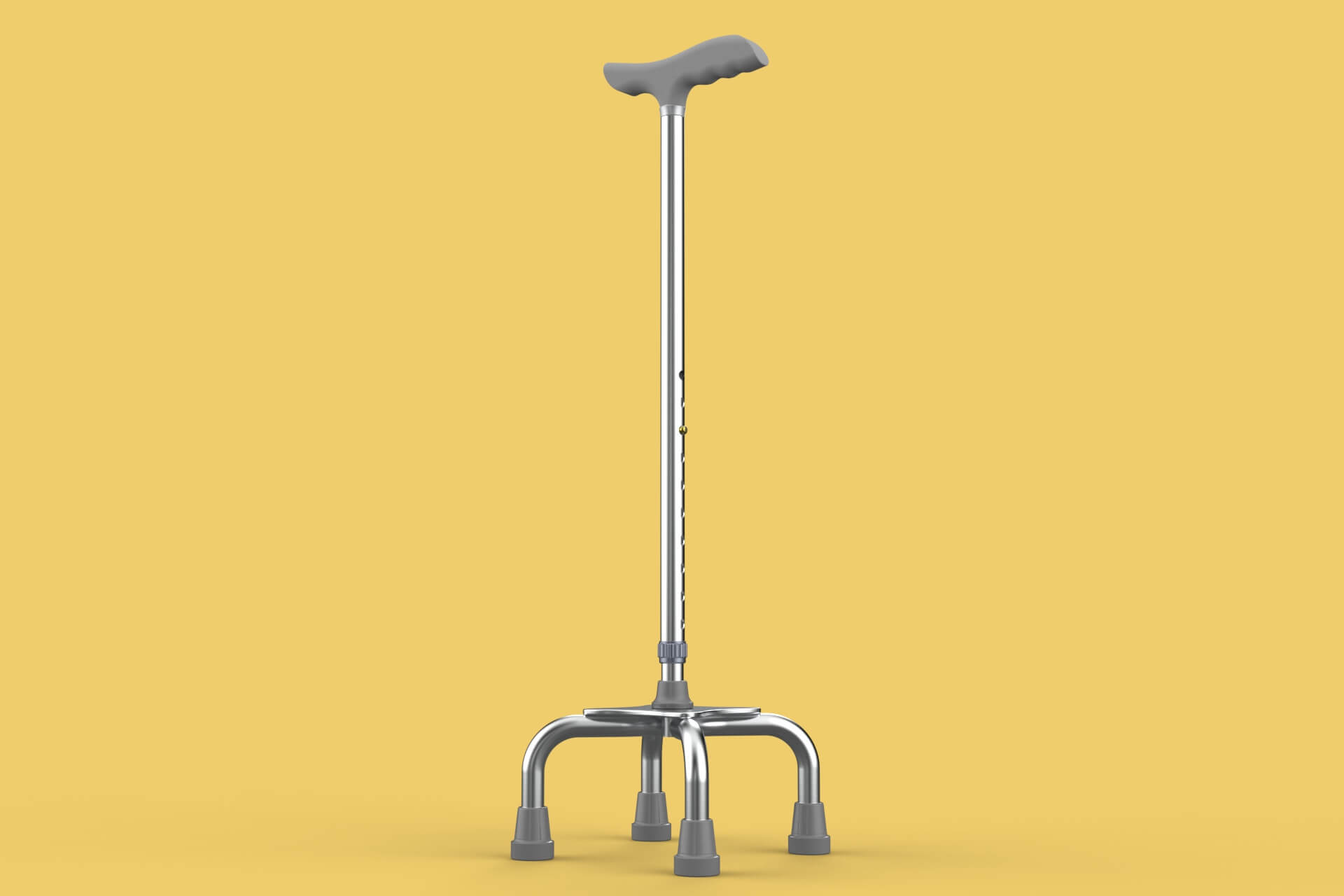Quadripod Walking Aid Elderly Stick Cane Pole Quad Foot 4Leg - 3D Model ...