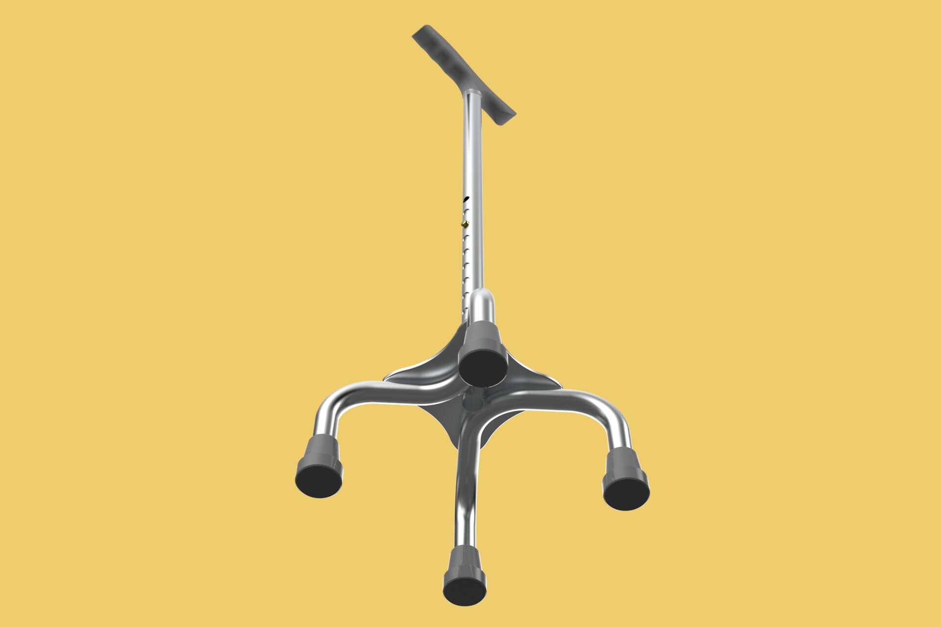 Quadripod Walking Aid Elderly Stick Cane Pole Quad Foot 4Leg - 3D Model ...