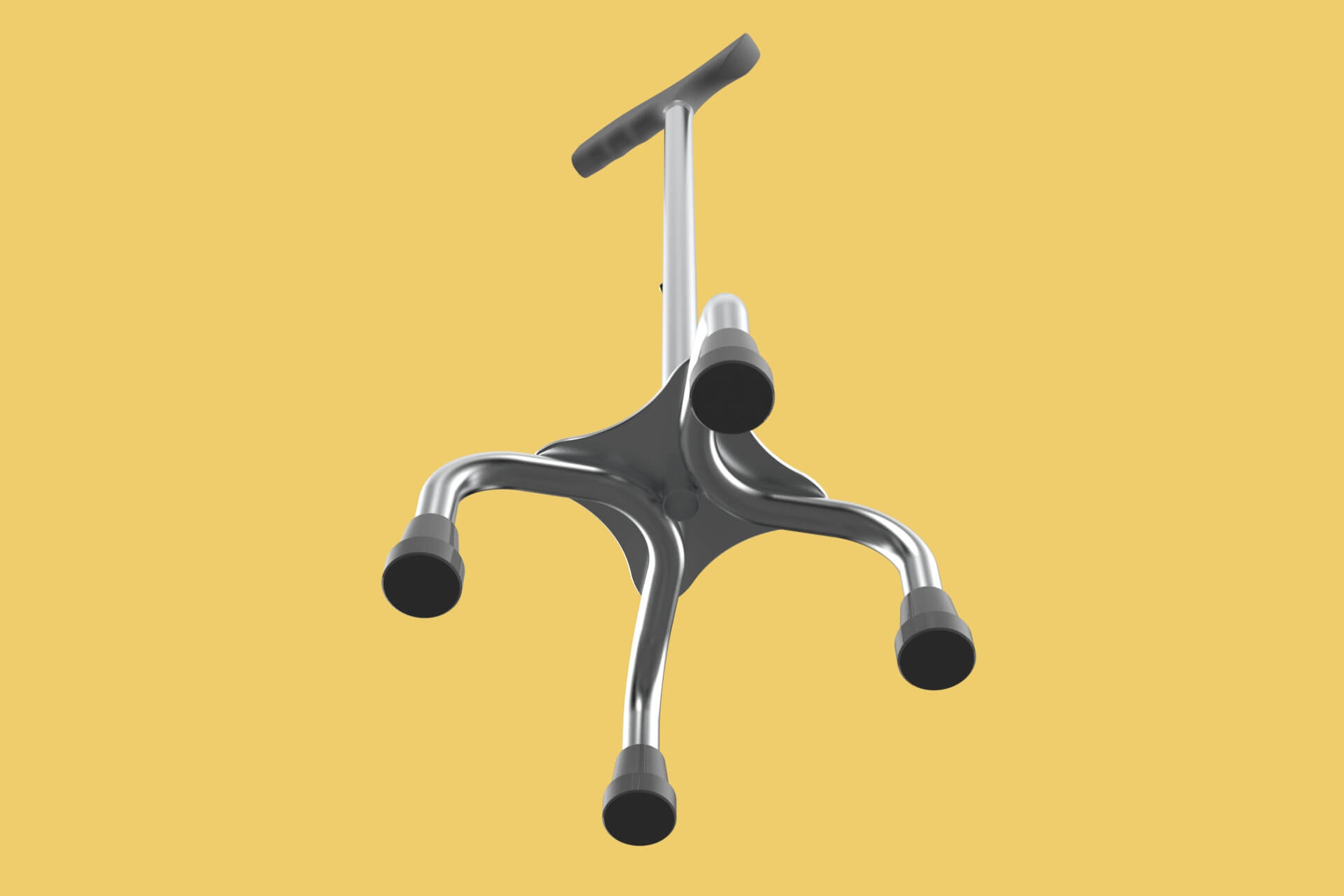 Quadripod Walking Aid Elderly Stick Cane Pole Quad Foot 4Leg - 3D Model ...