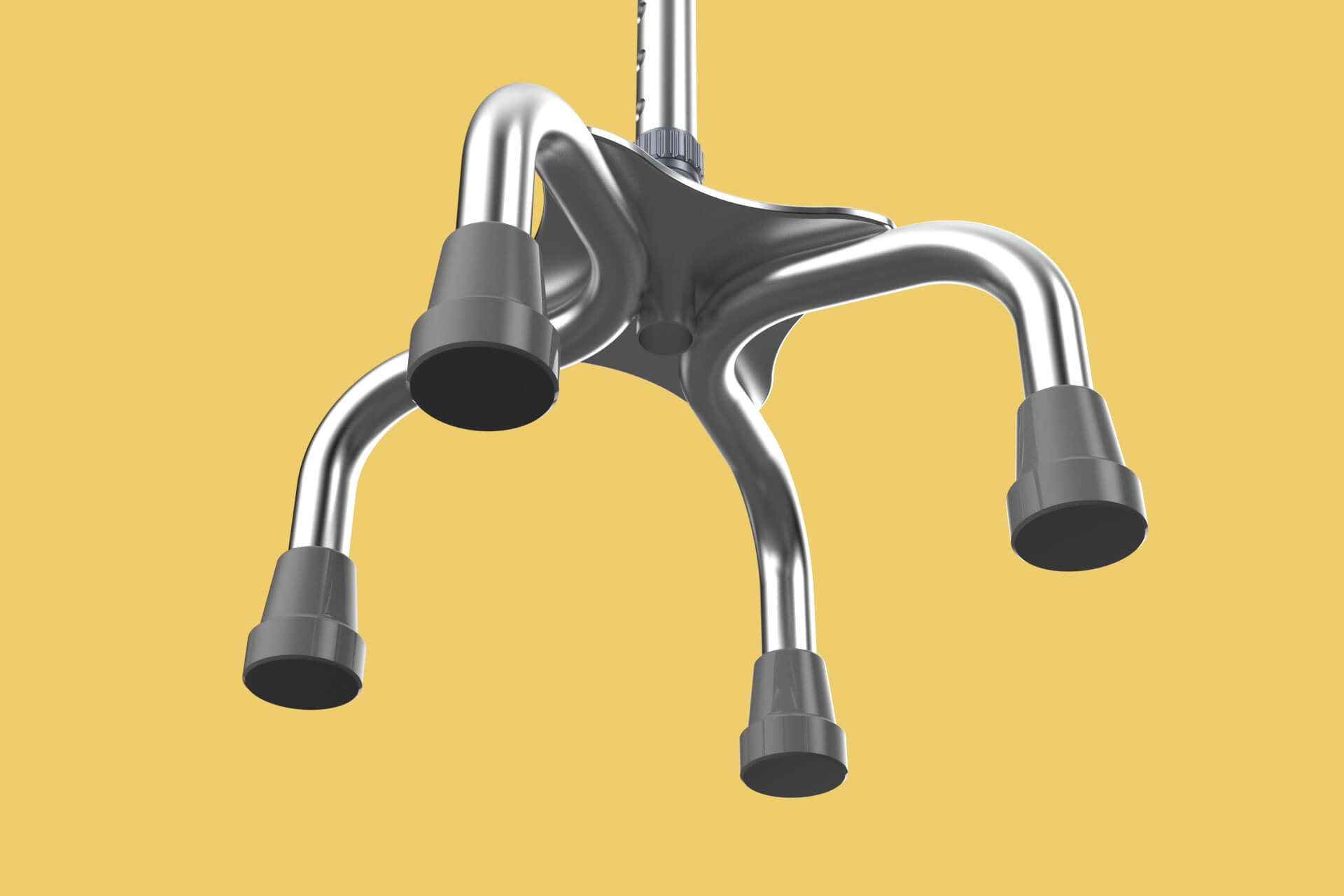 Quadripod Walking Aid Elderly Stick Cane Pole Quad Foot 4Leg - 3D Model ...