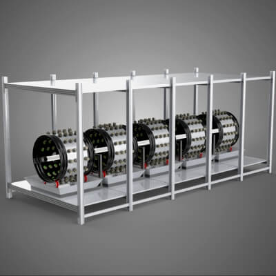 Rack Frame Array Row Shelf Tray Rotary Hydroponic LED Plant - 3D Model ...