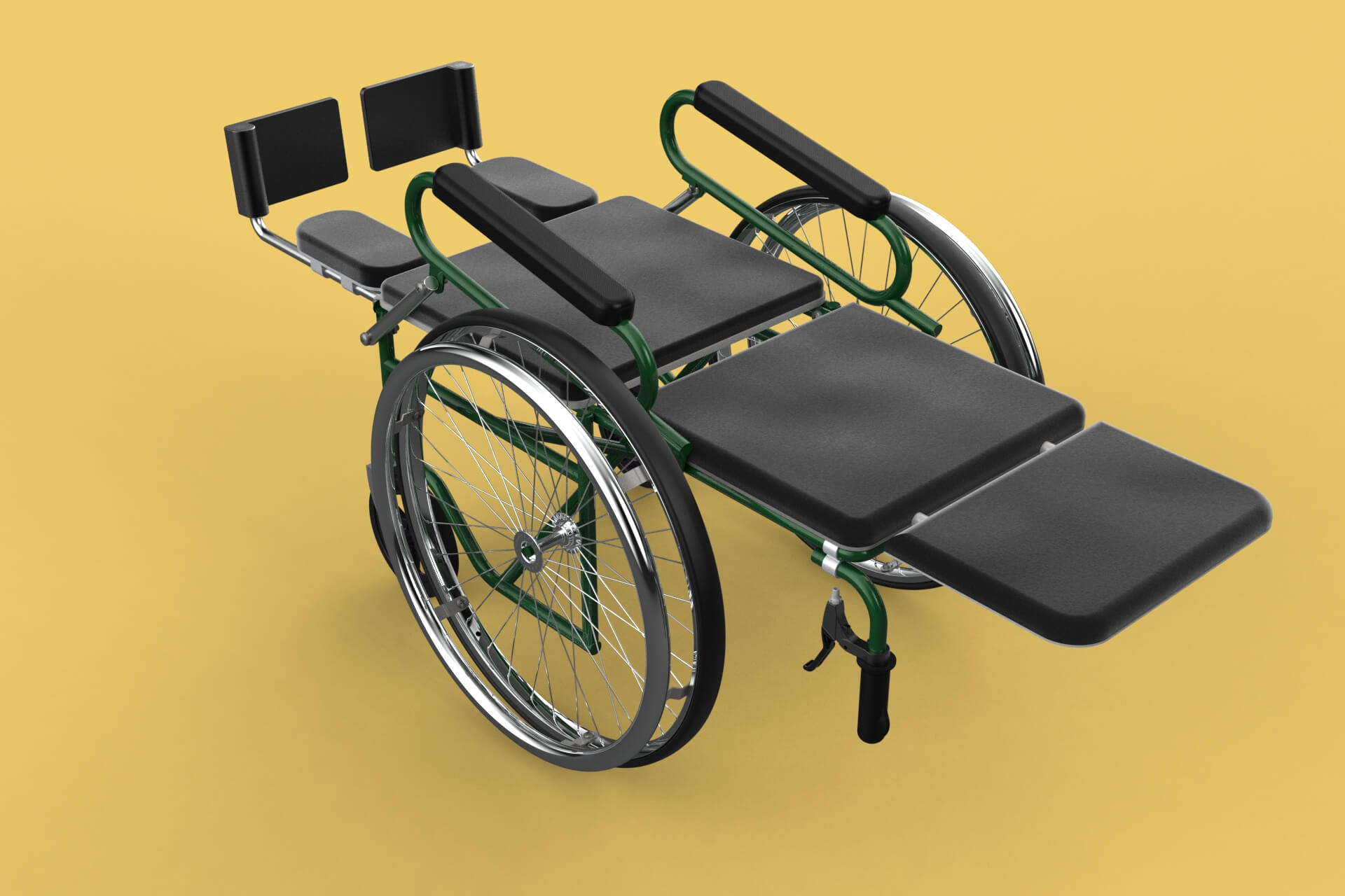 Reclining Recline Tilt Lying Manual Folding Wheelchair Flip - 3D Model ...