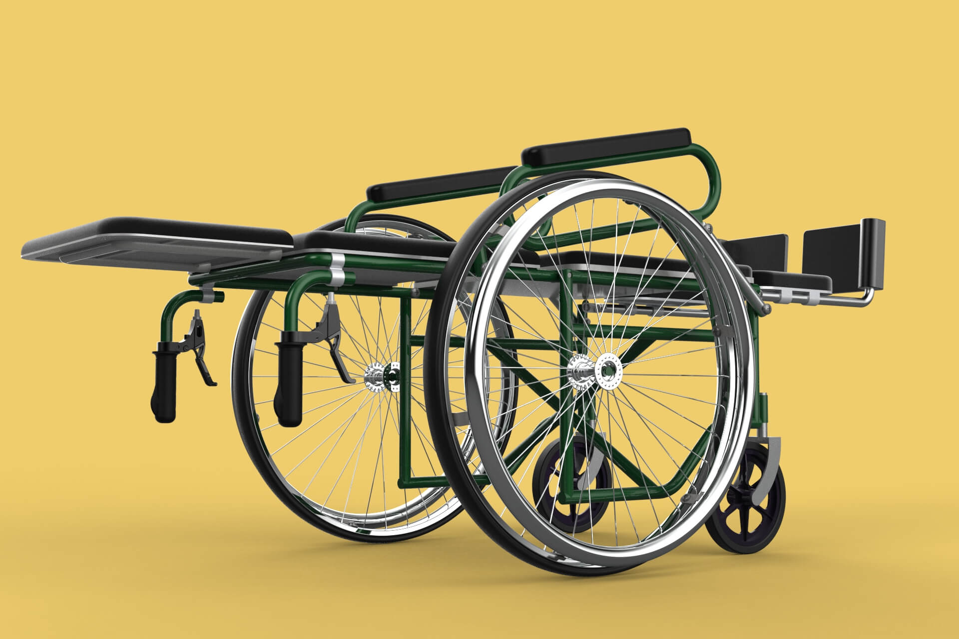 Reclining Recline Tilt Lying Manual Folding Wheelchair Flip - 3D Model ...