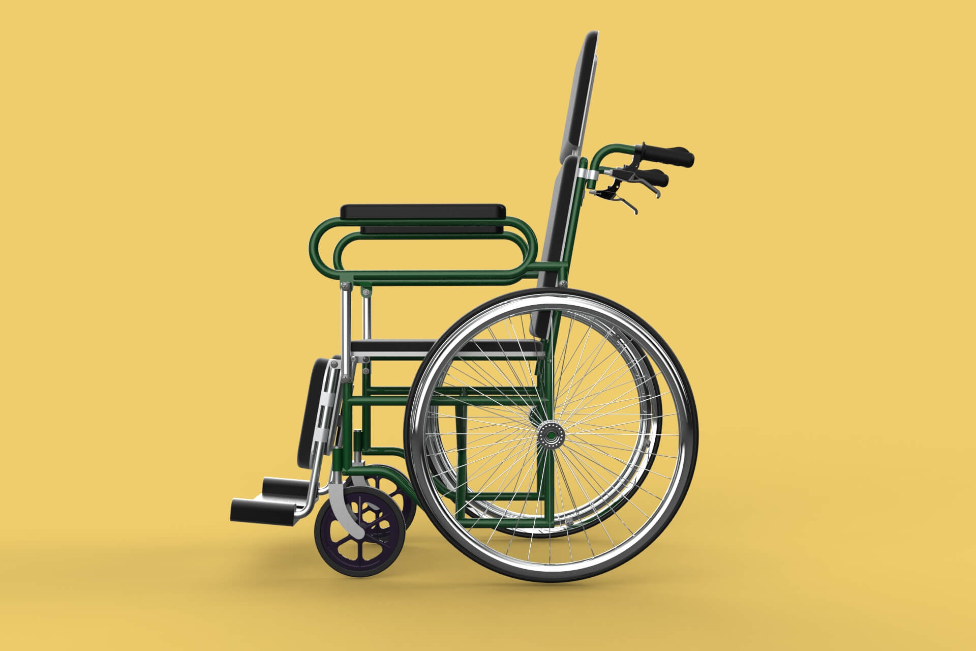 Reclining Recline Tilt Lying Manual Folding Wheelchair Flip - 3D Model ...
