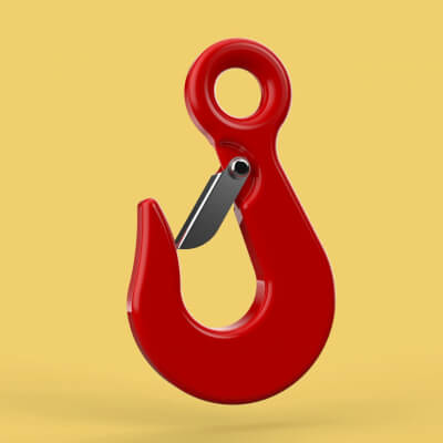 Red Eye Hook Forged Single Lifting Crane Ton Hoist Winch Ton - 3D Model ...