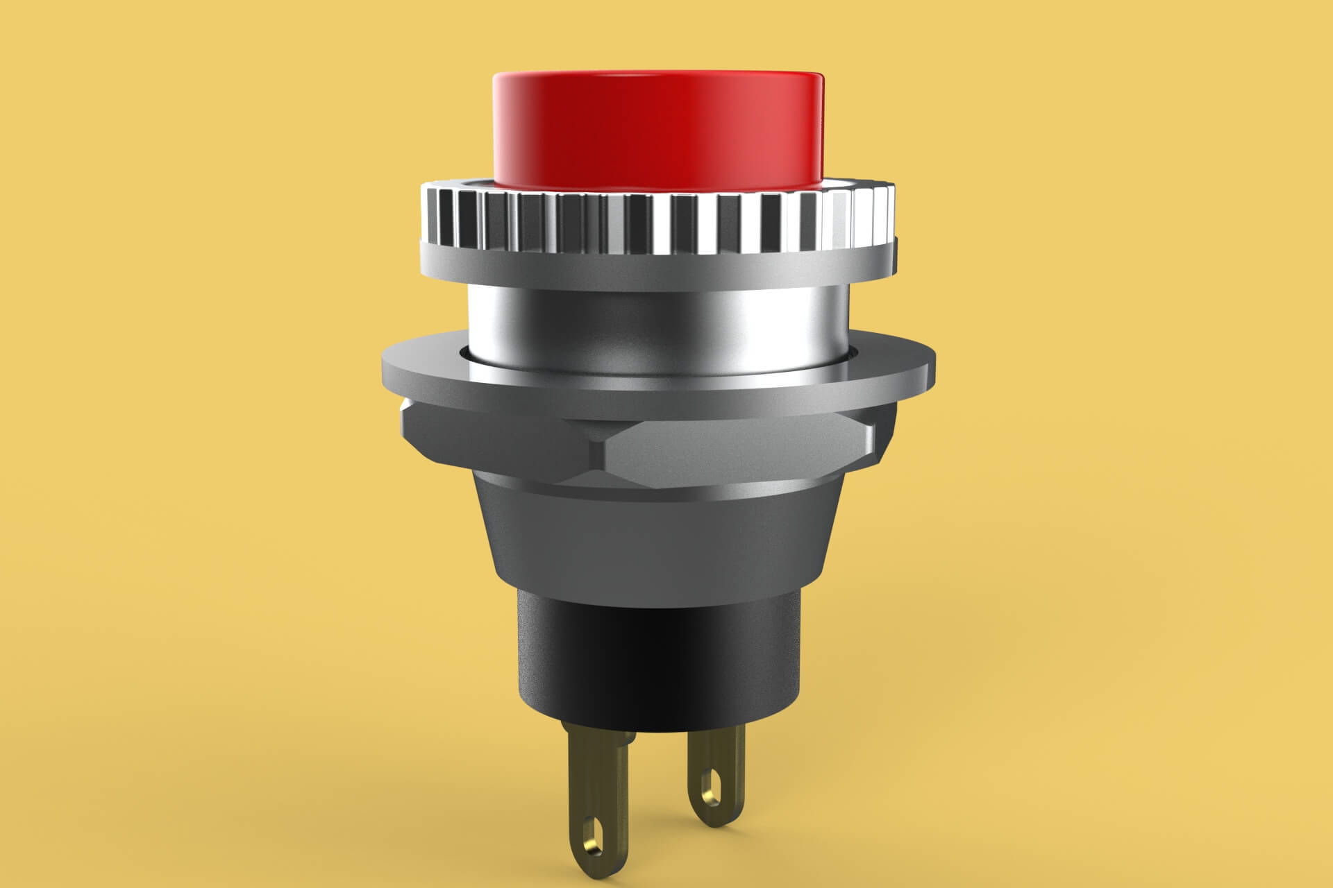 Red Push Button Momentary Self Reset Small Press Switch Mini - 3D Model ...