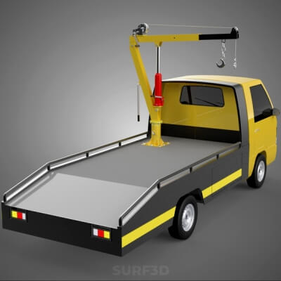 Roadside Service Tow Truck Overhead Recovery Lifting Crane - 3D Model ...