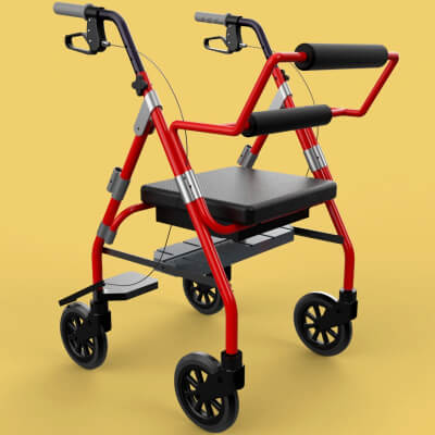 Rollator Rolling Wheeled Walker Foldable Walking Frame Seat - 3D Model ...