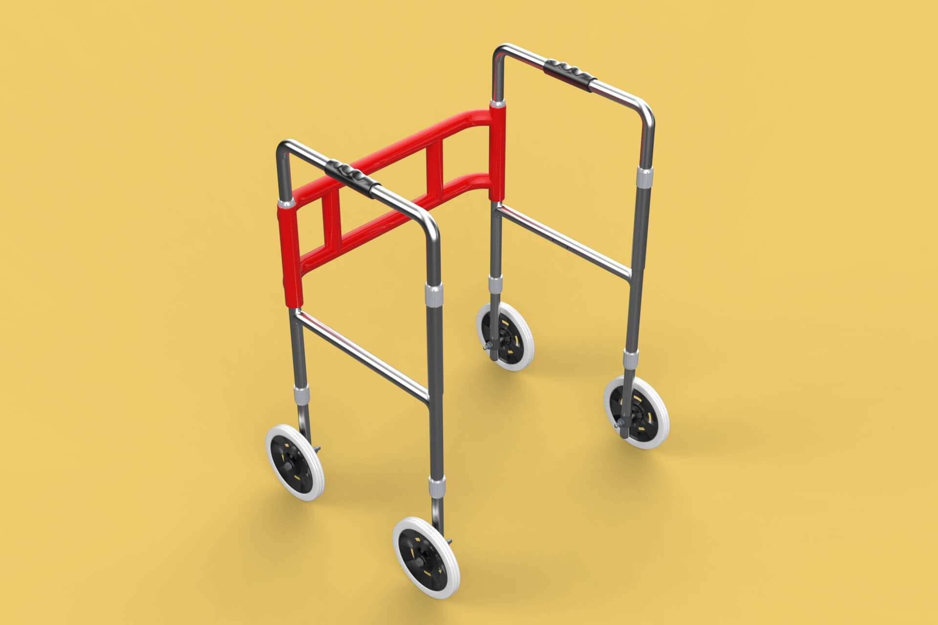 Rolling Wheeled Walker Zimmer Walking Frame Rollator Folding - 3D Model ...