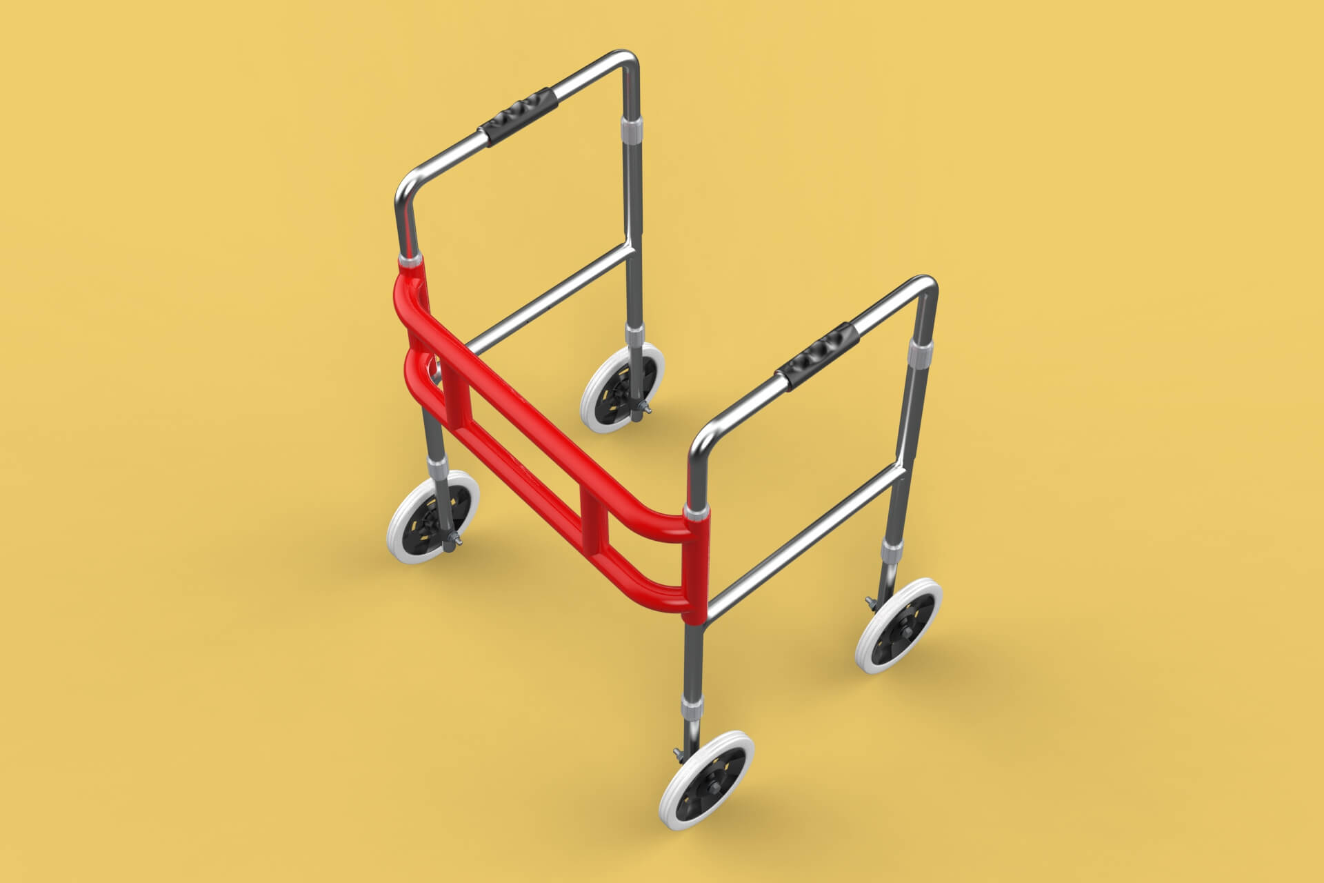 Rolling Wheeled Walker Zimmer Walking Frame Rollator Folding - 3D Model ...