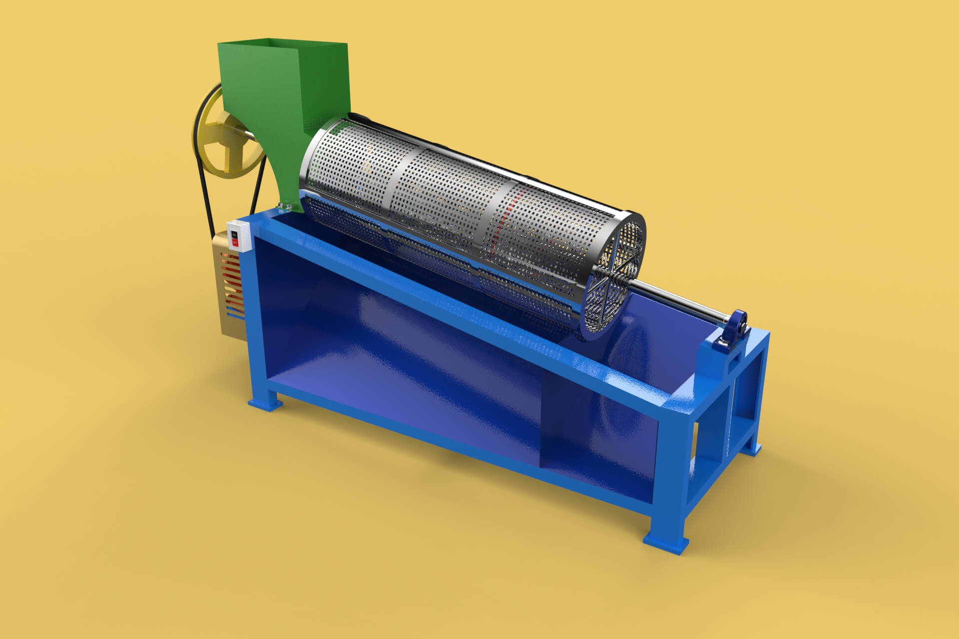 Rotary Drum Sand Sieve Machine Industrial Sieving Screen - 3D Model by ...