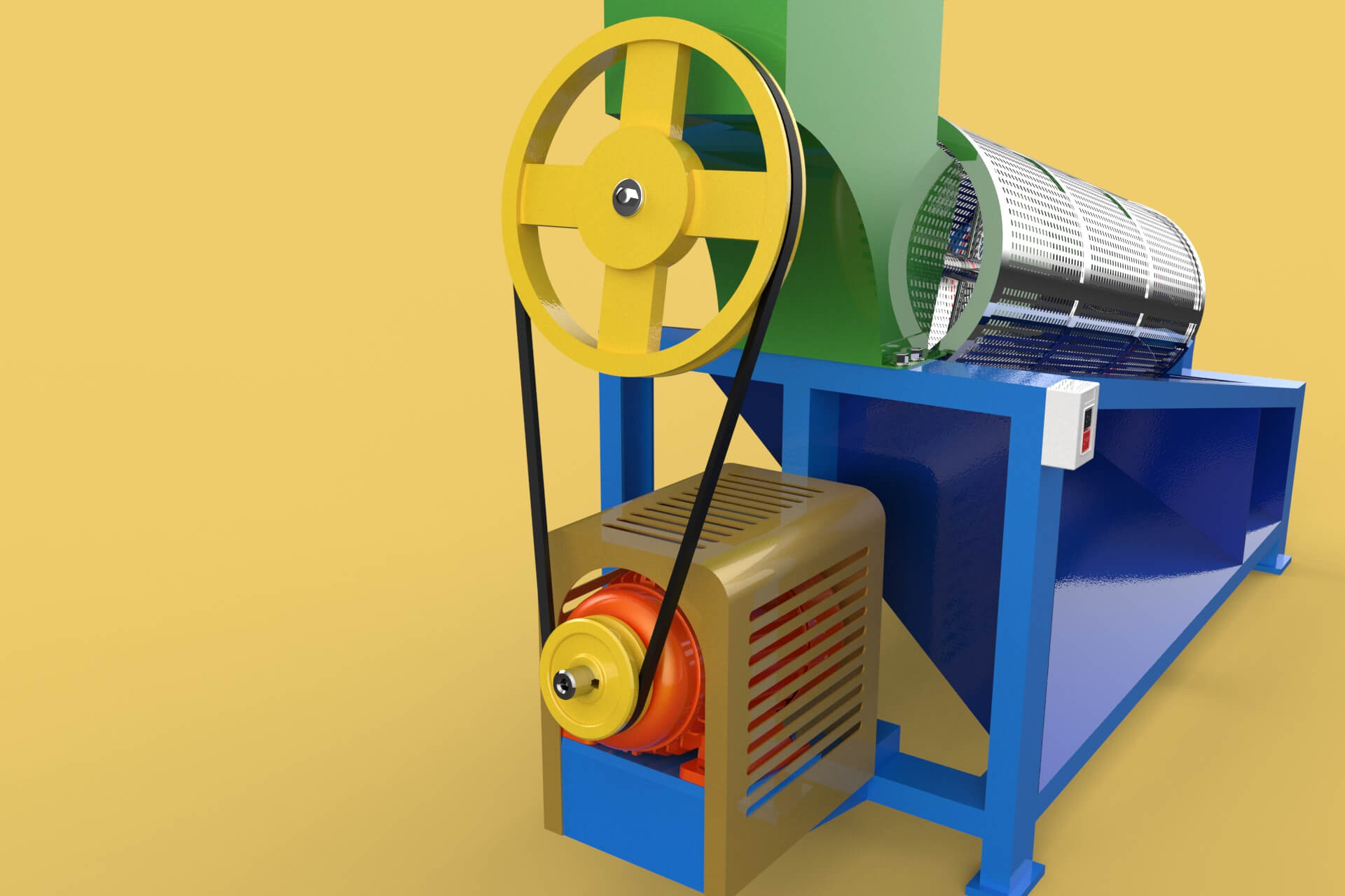 Rotary Drum Sand Sieve Machine Industrial Sieving Screen - 3D Model by ...