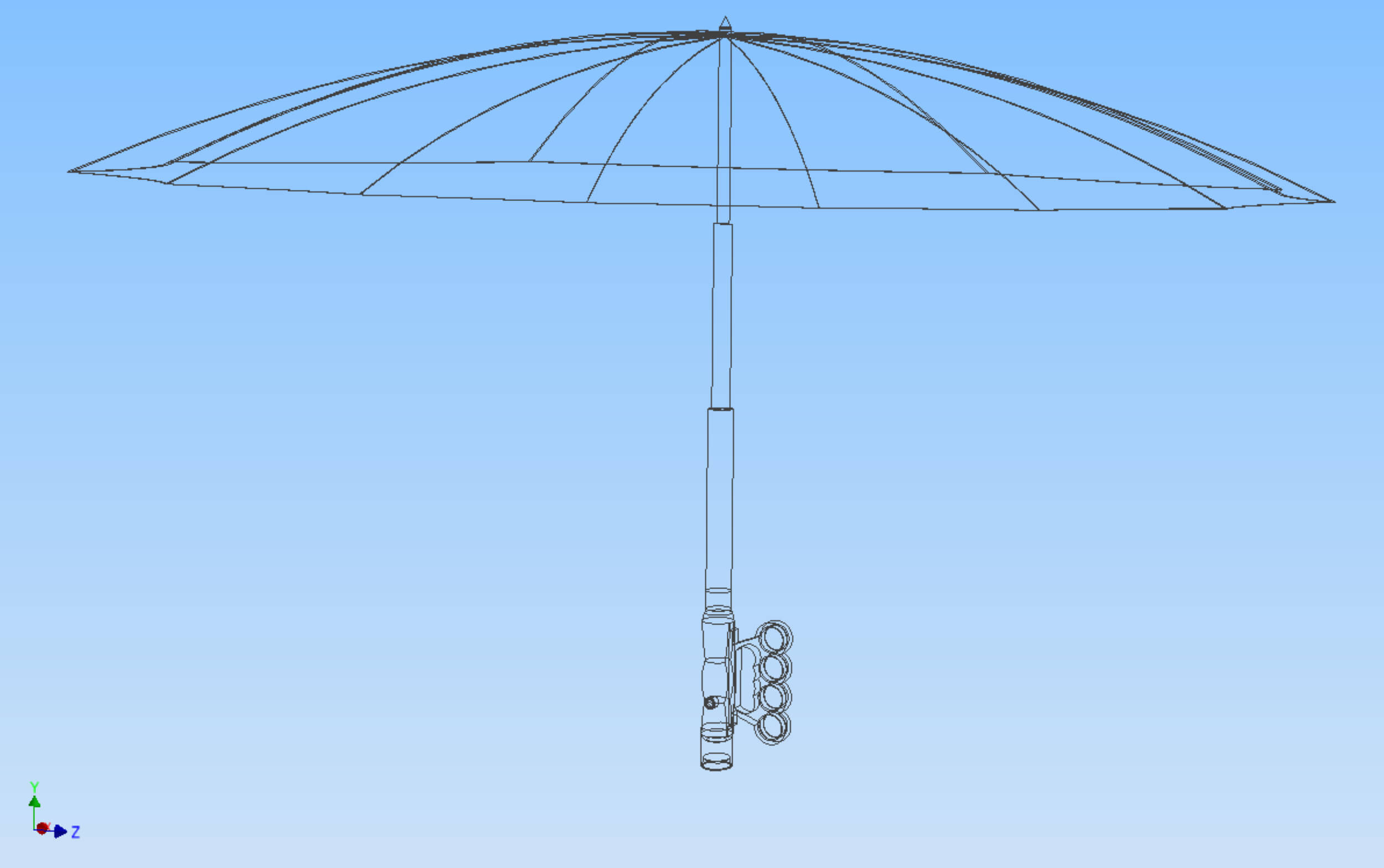 Safety Umbrella Self Defense Finger Hole Grip Flashlight - 3D Model by ...