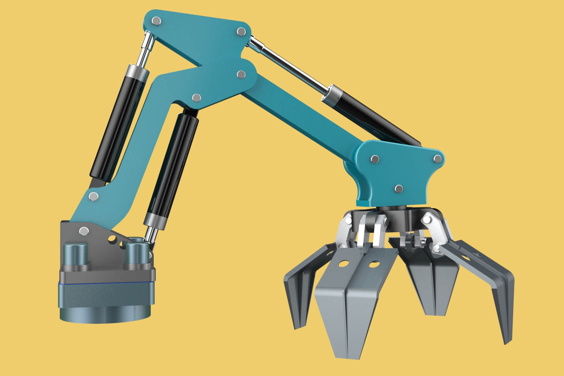 Scrap Rubbish Garbage Waste Loader Grabber Crane Lifting Ton - 3D Model ...